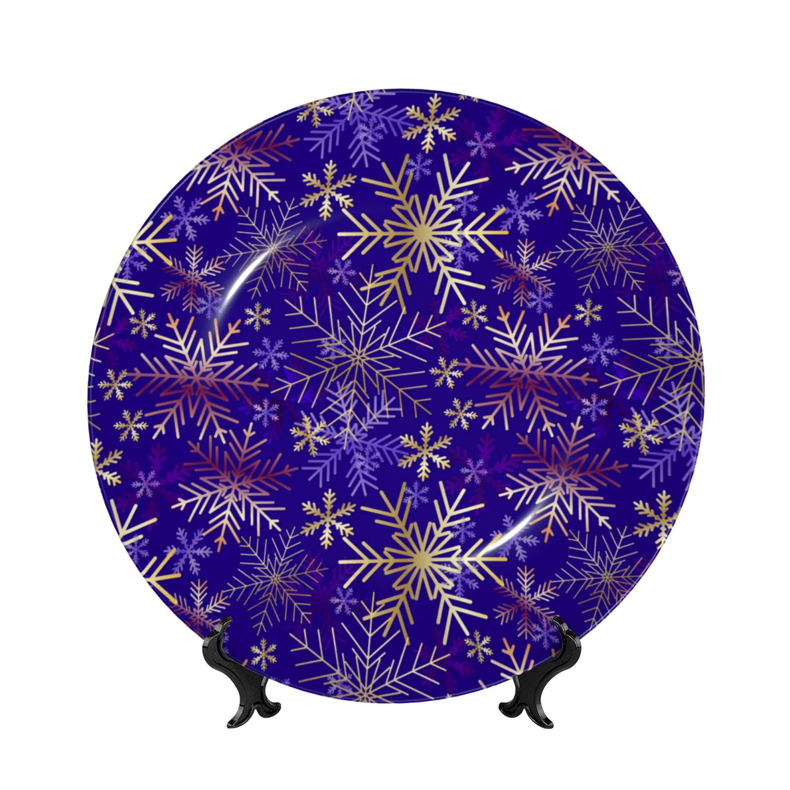 Picia blue purple Snowflake Pattern Bone China Decorative Plate – Wall ...