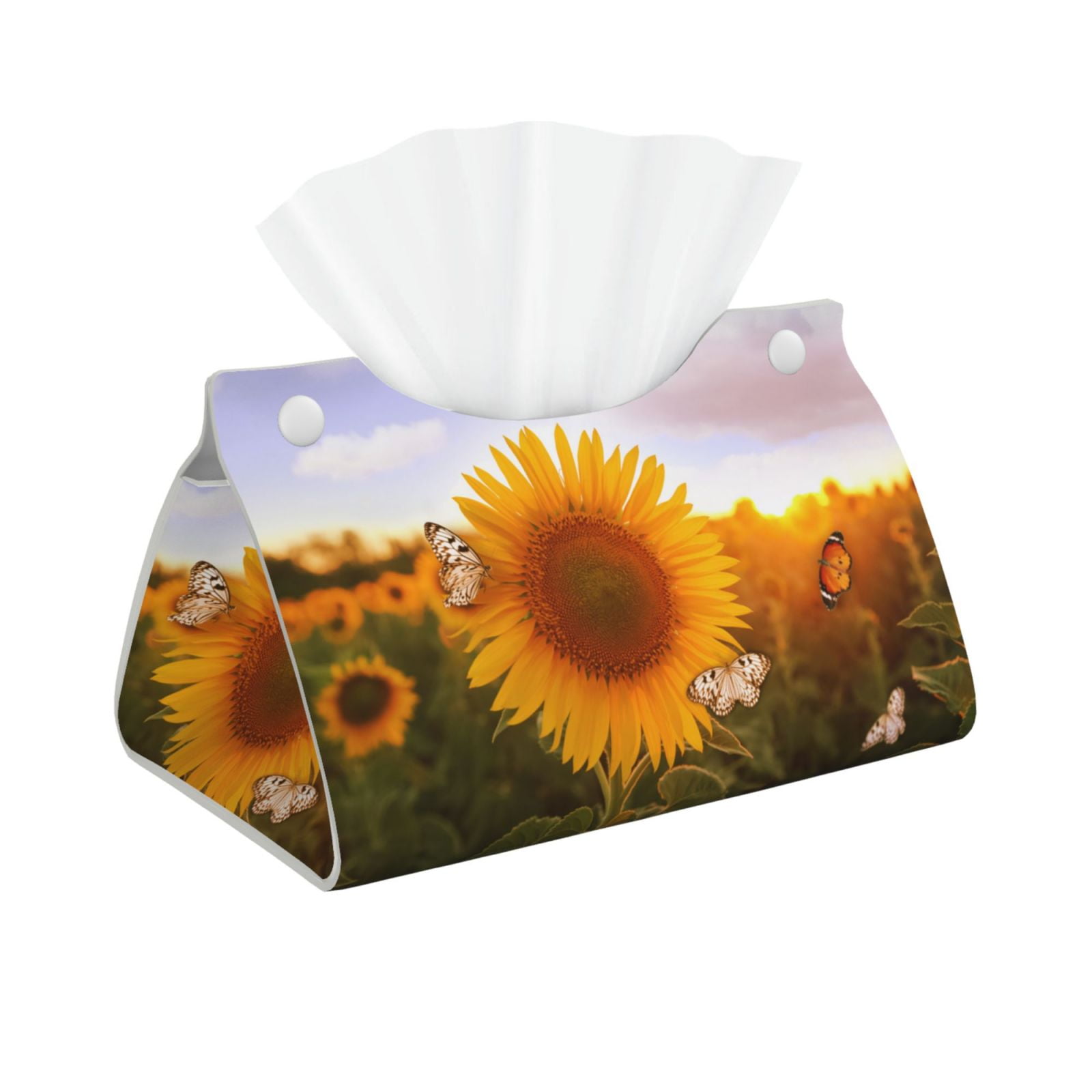 Picia butterflies flying near sunflower in field Pattern Long Tissue ...