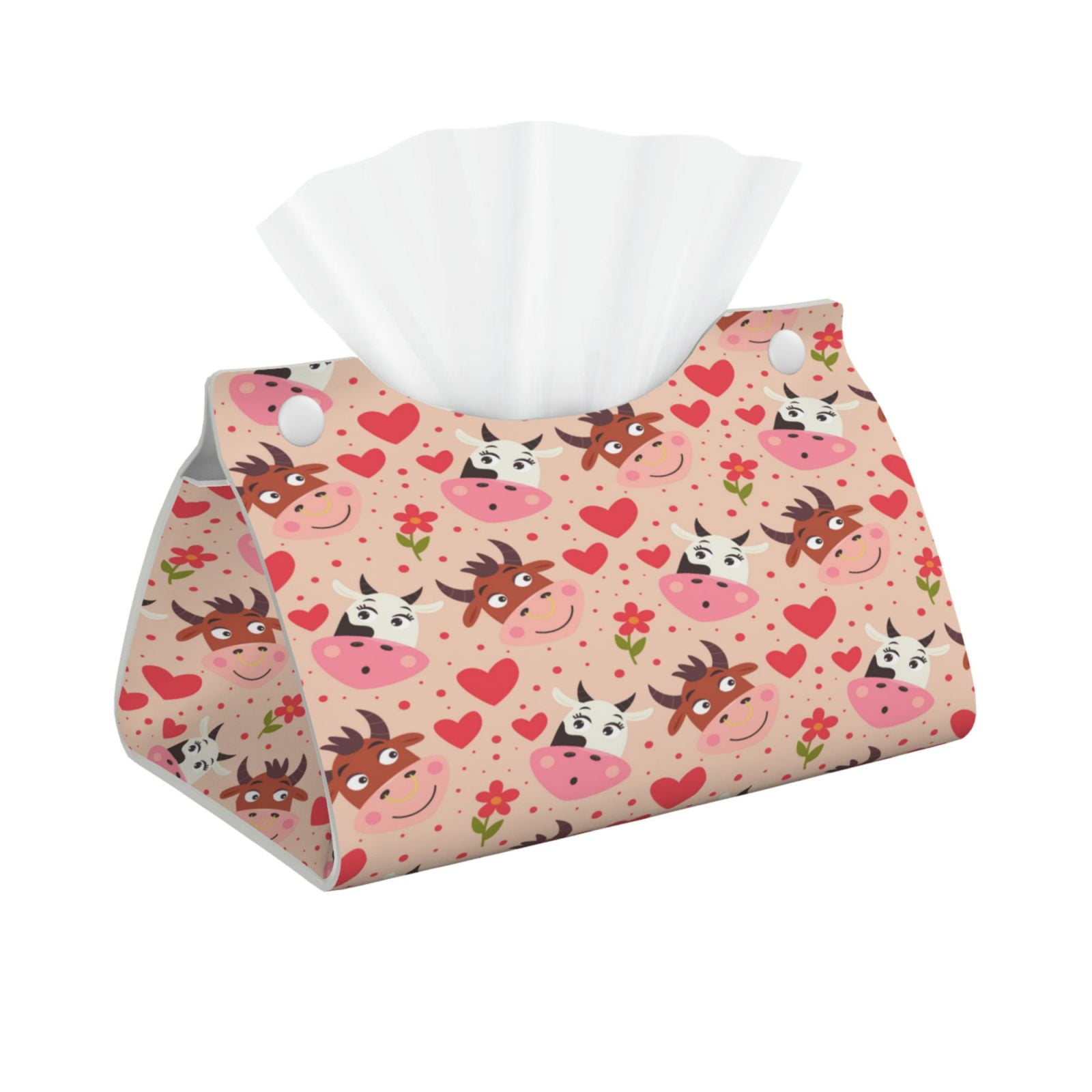 Picia cow bull with flower and heart Pattern Long Tissue Box Cover,PVC ...