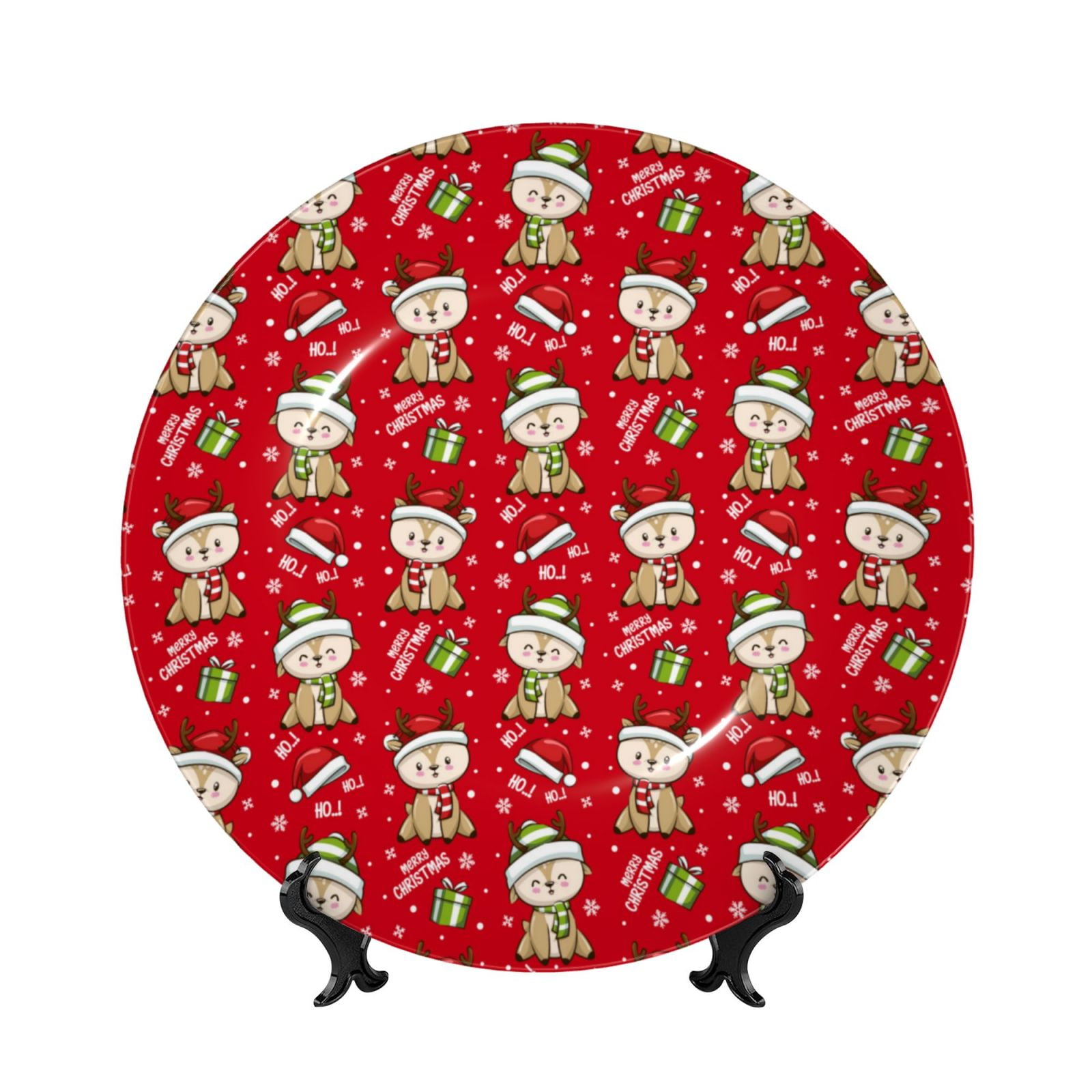 Picia cute Christmas Moose Pattern Bone China Decorative Plate – Wall ...