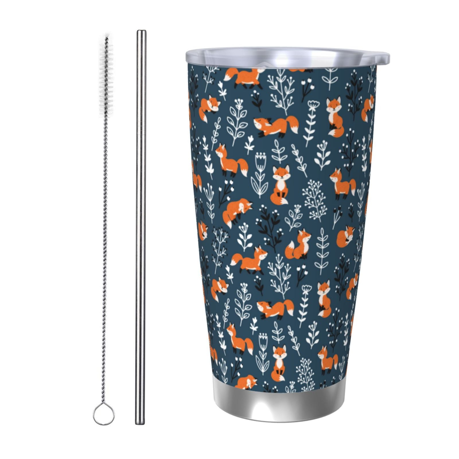 Picia cute fall fox Pattern 20 oz Tumbler Stainless Steel Vacuum ...