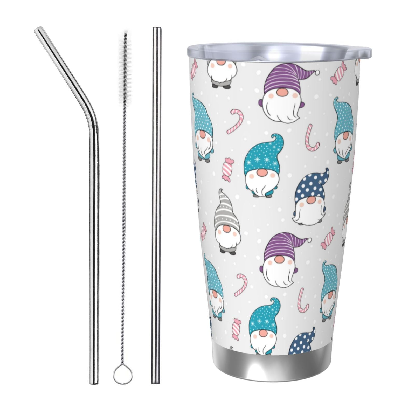 Picia cute winter Gnome Pattern 20 oz Tumbler Stainless Steel Vacuum ...