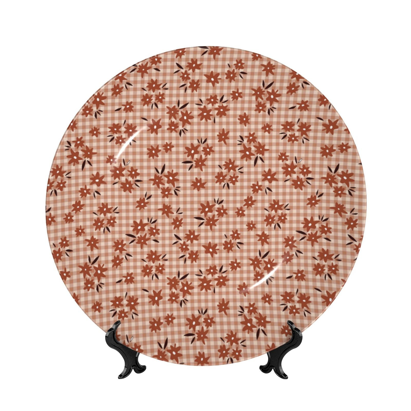 Picia fall flower plaid Pattern Bone China Decorative Plate – Wall ...