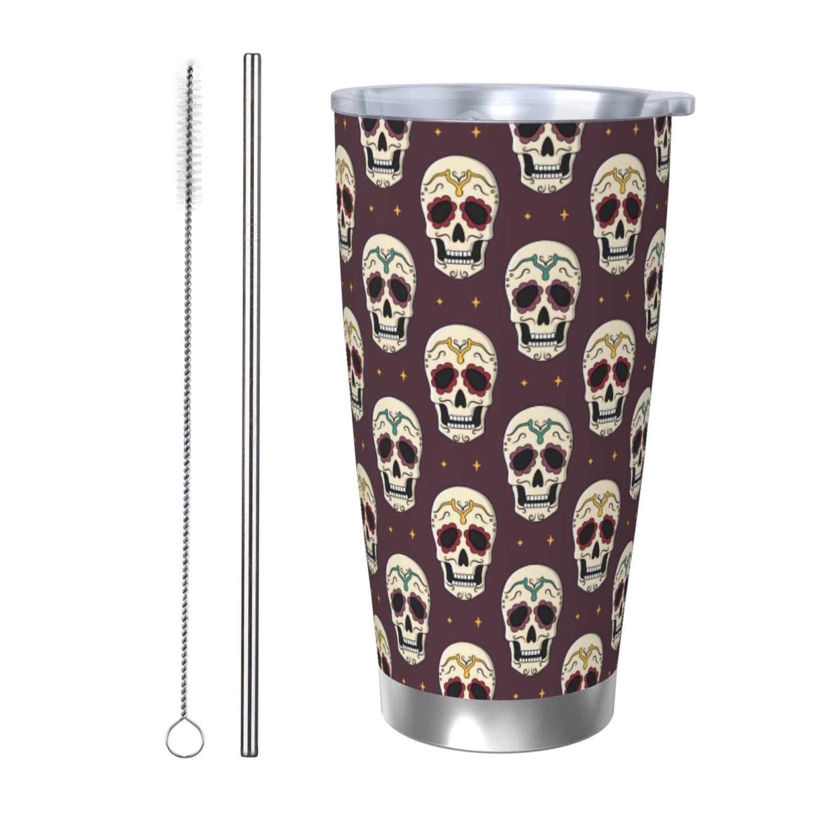 Picia funny Skull star Pattern 20 oz Tumbler Stainless Steel Vacuum ...