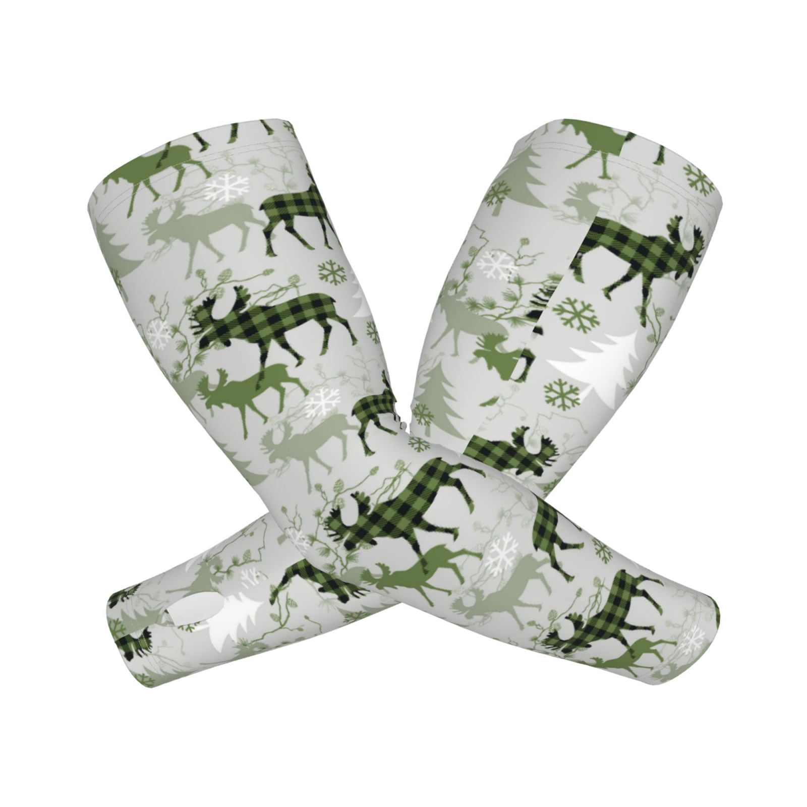 Picia green plaid Moose tree Arm Sleeves for Men and Women - Tattoo ...