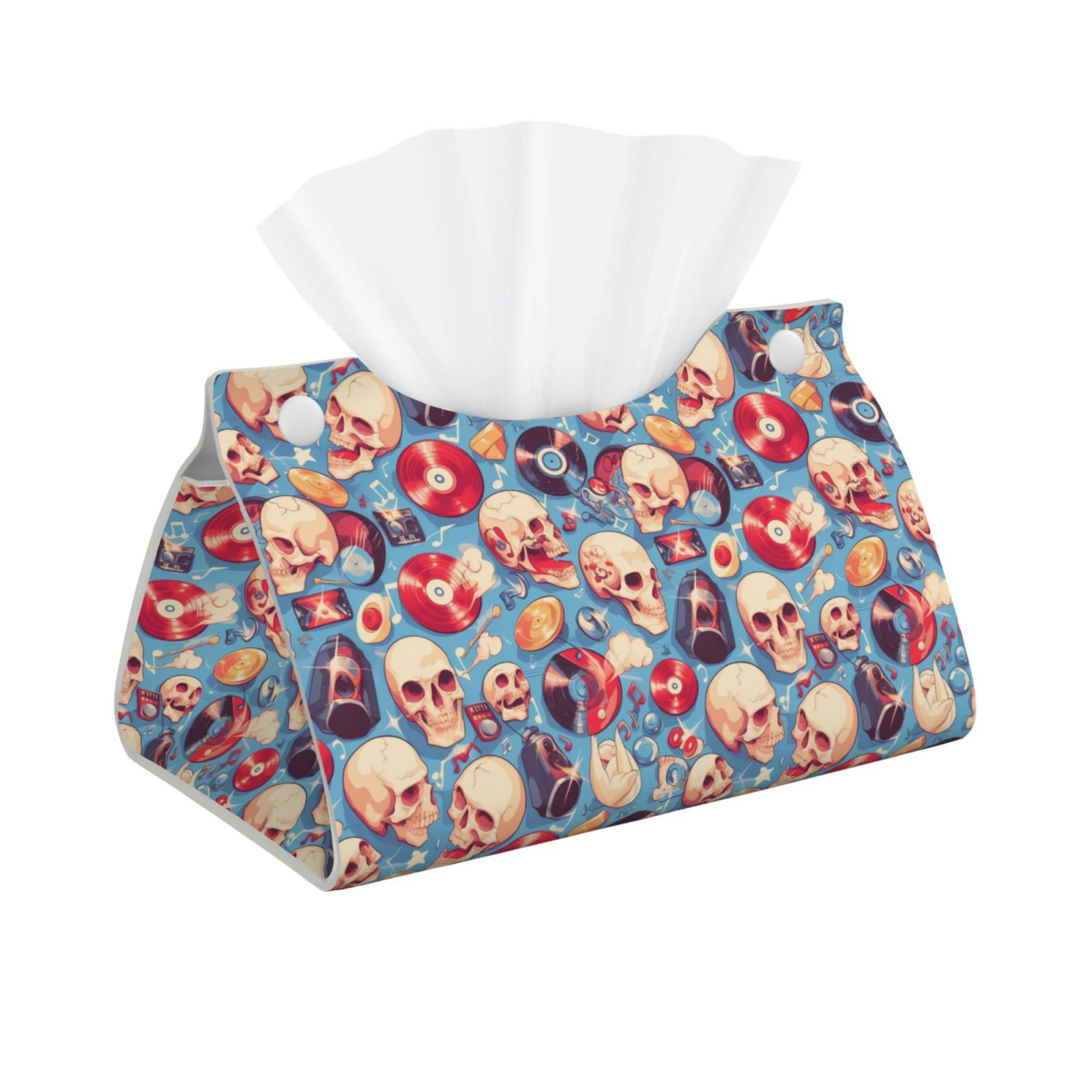 Picia music Skull record Retro Pattern Long Tissue Box Cover,PVC ...
