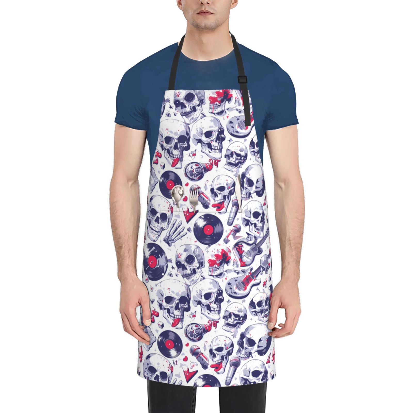 Picia music Skull record mike Waterproof Apron for Unisex Adult ...