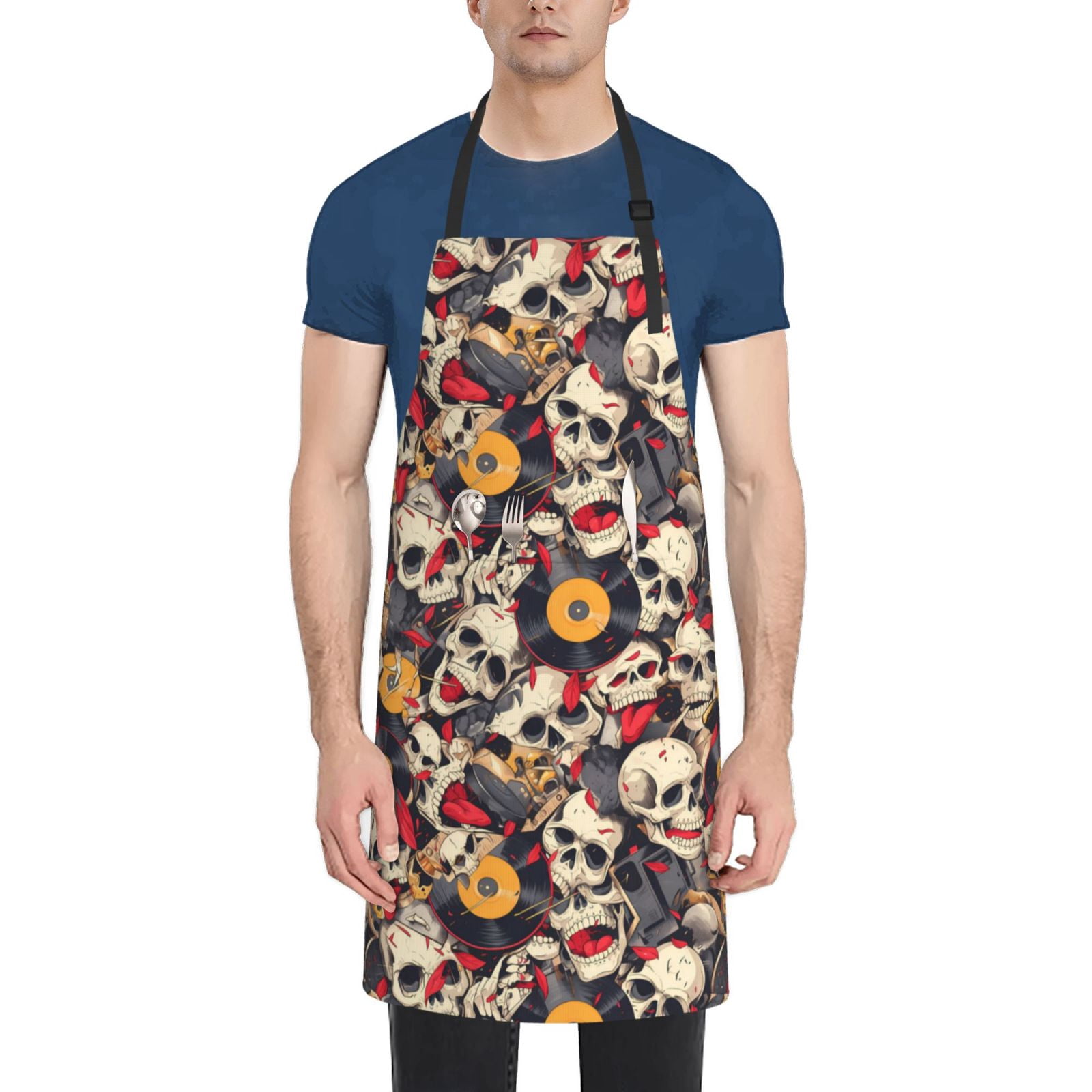 Picia rock Skull record artist Waterproof Apron for Unisex Adult ...