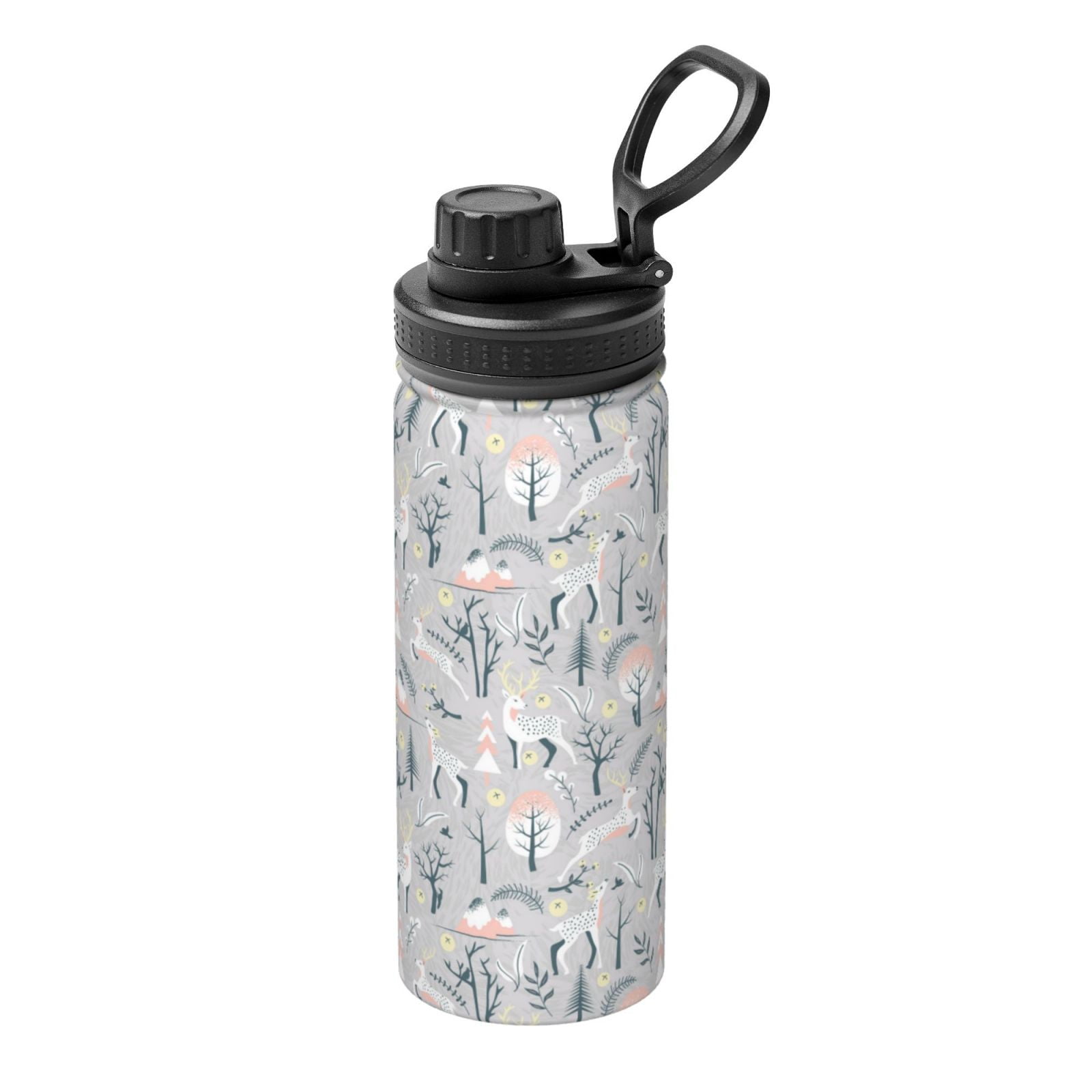 Picia white Moose winter tree Pattern Water Bottle 18 oz Stainless ...