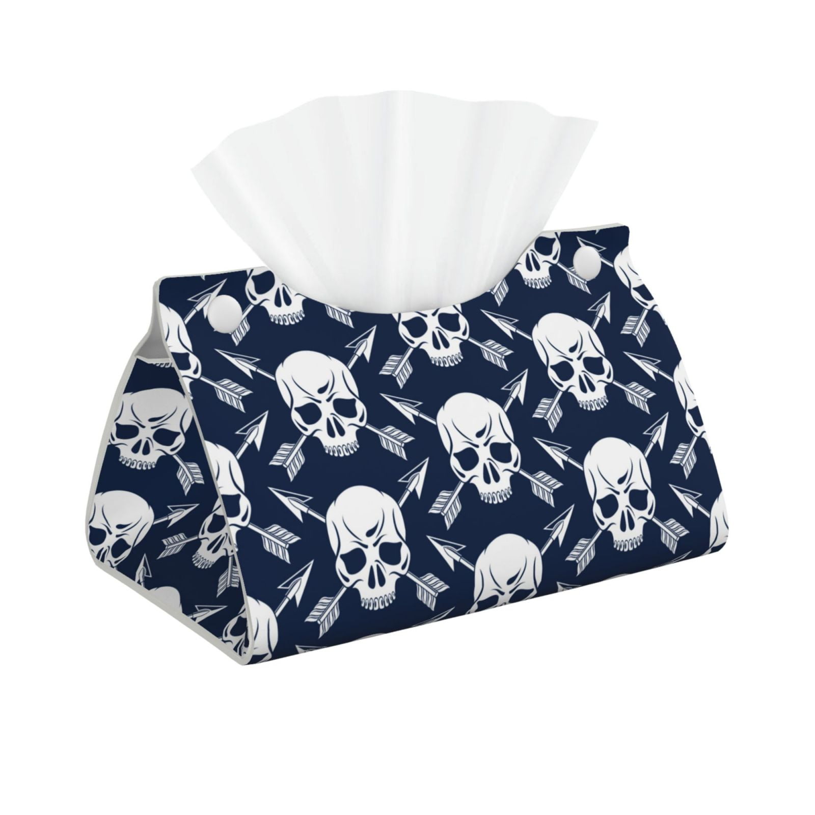 Picia white arrow Skull Pattern Long Tissue Box Cover,PVC Leather ...