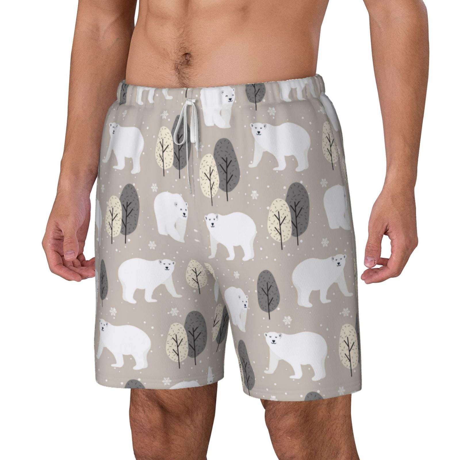 Picia winter Snowflake beer pattern Mens Swim Trunks with Compression ...
