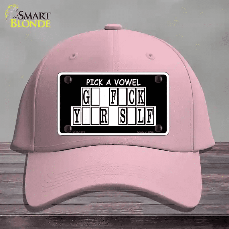 Pick A Vowel Novelty License Plate Hat Cotton Pink - Walmart.com
