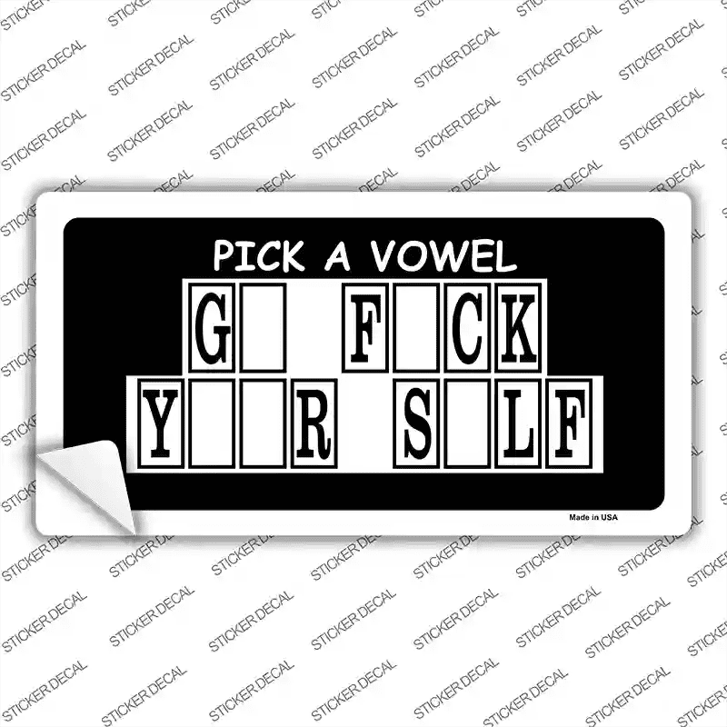 Pick A Vowel Novelty Sticker Decal Small - Walmart.com