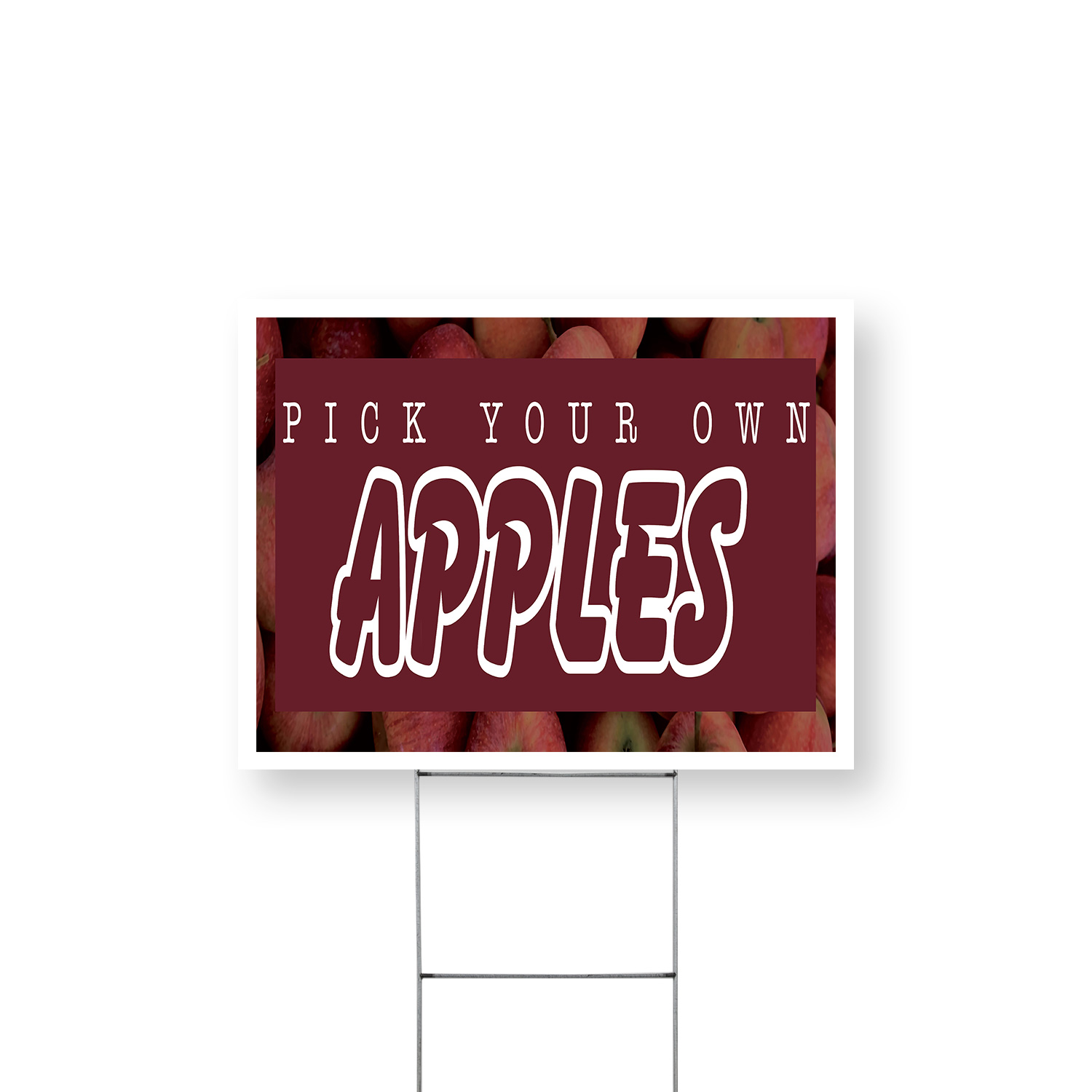 Pick Your Own Apples Yard Sign 18 Inch x 24 Inch Double Sided ...