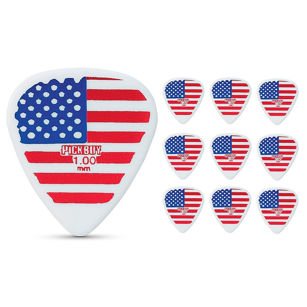 Pick Boy USA Flag Large Celltex Guitar Picks 1.00 mm 10 Pack - Walmart.com