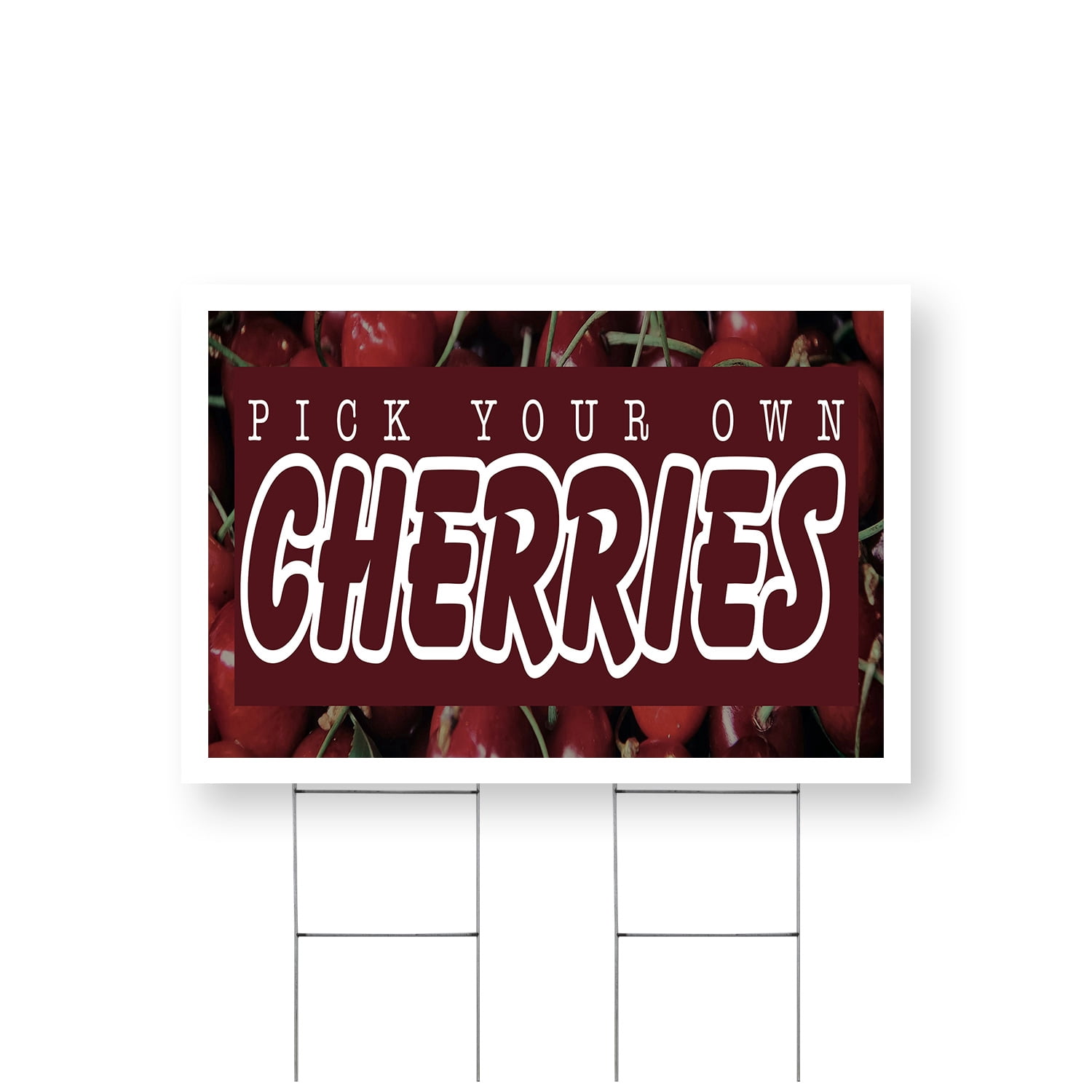 Pick Your Own Cherries Yard Sign 24 Inch x 36 Inch Double Sided ...