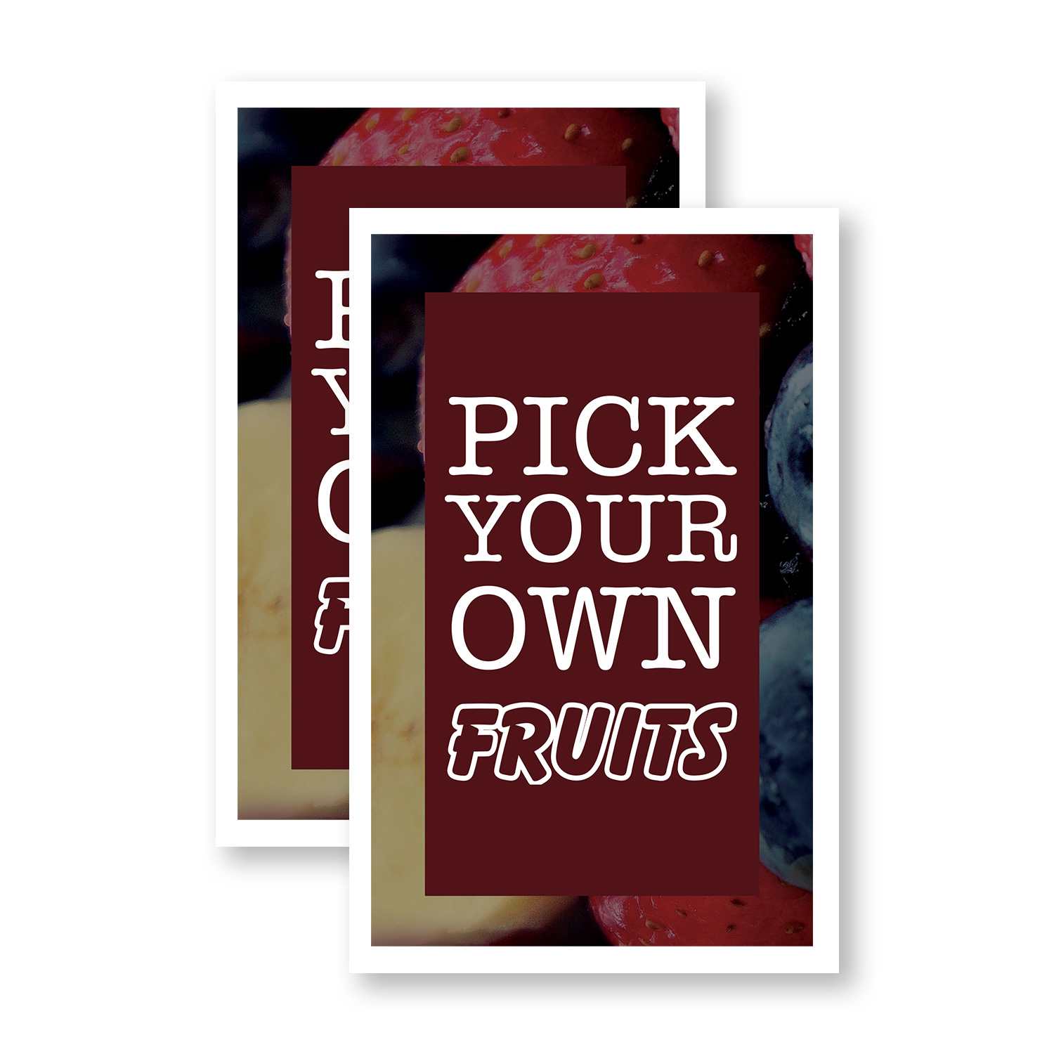 Pick Your Own Fruits (2-Pack) 24 Inch x 36 Inch Vinyl Decals | Sign ...