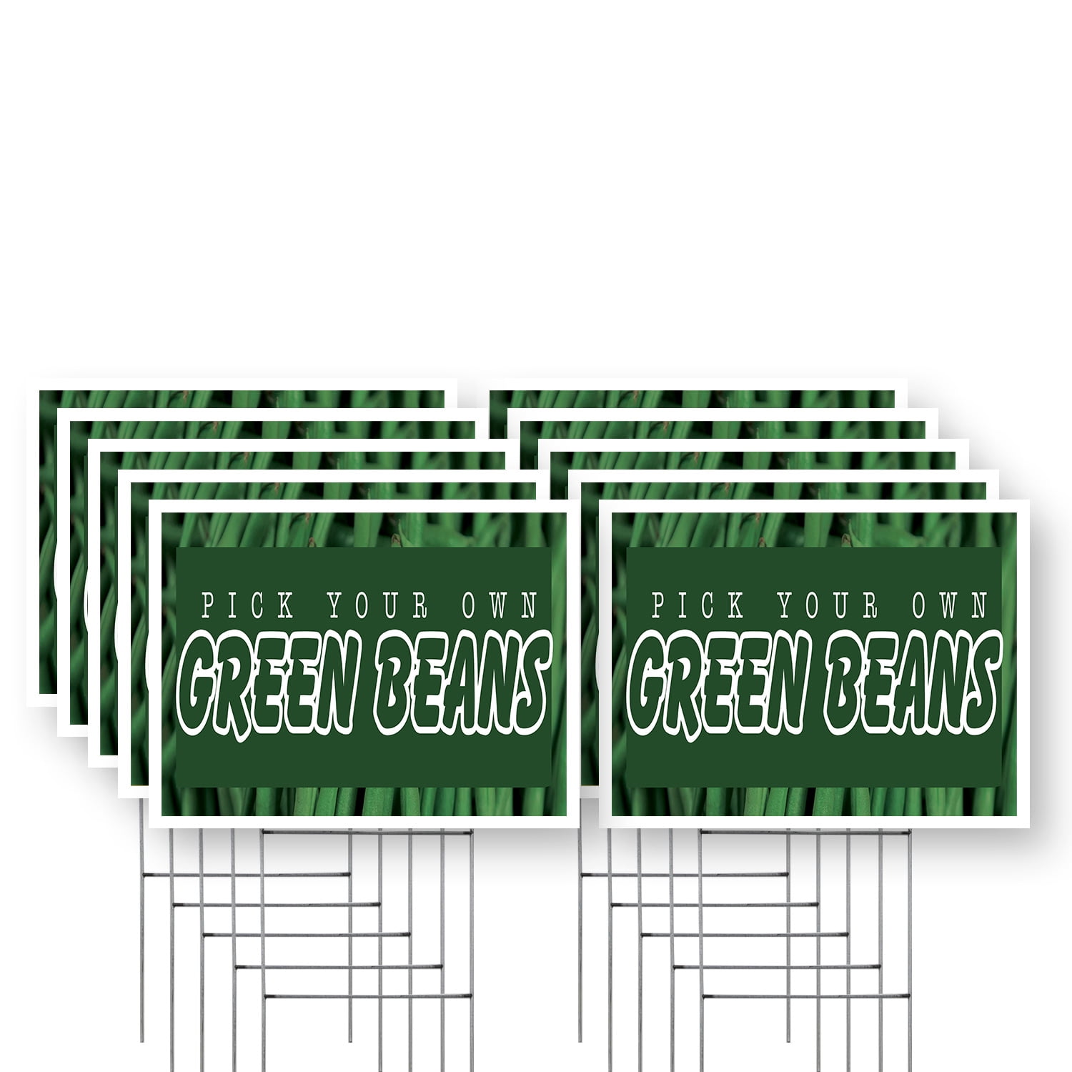 Pick Your Own Green Beans Yard Sign 10 Pack of 18 Inch x 24 Inch Single ...