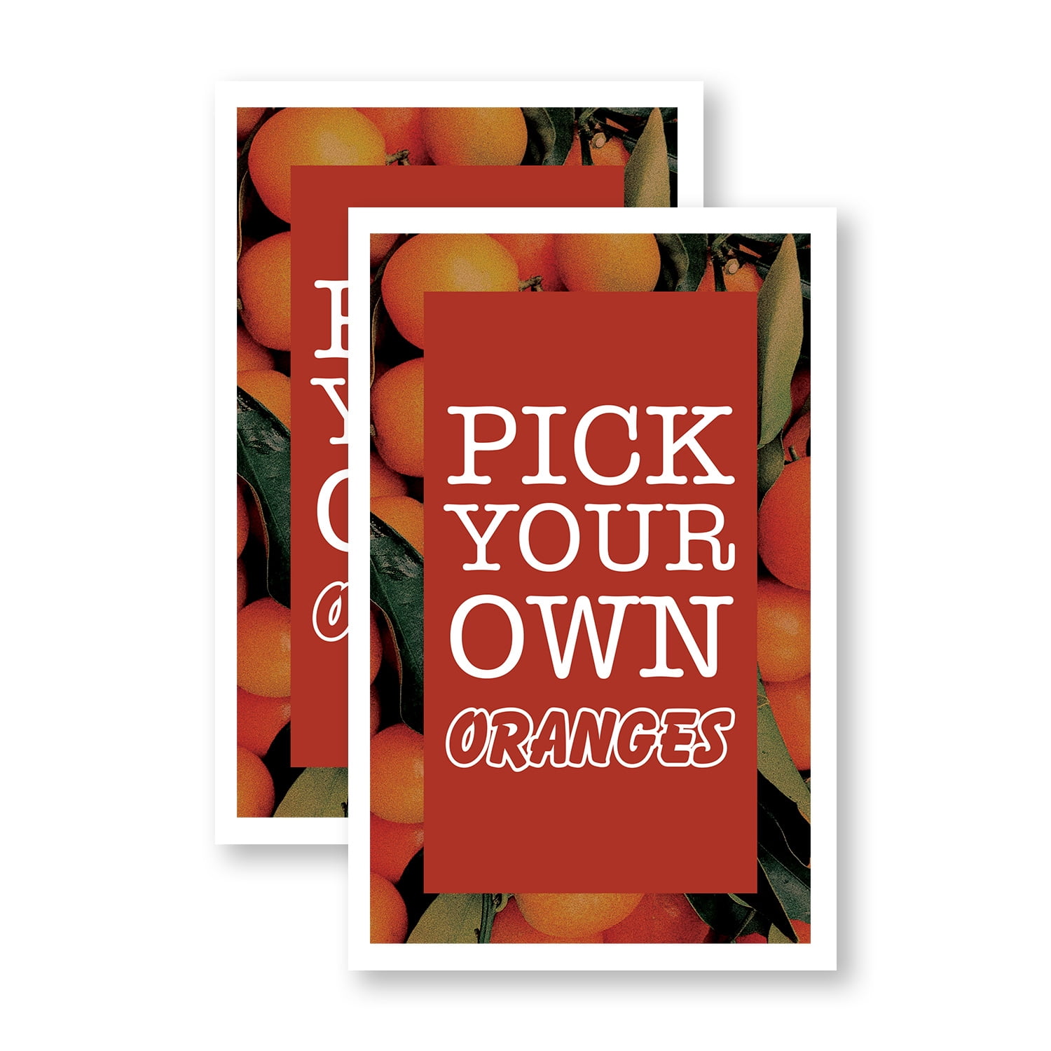 Pick Your Own Oranges (2-Pack) 24 Inch x 36 Inch Vinyl Decals | Sign ...