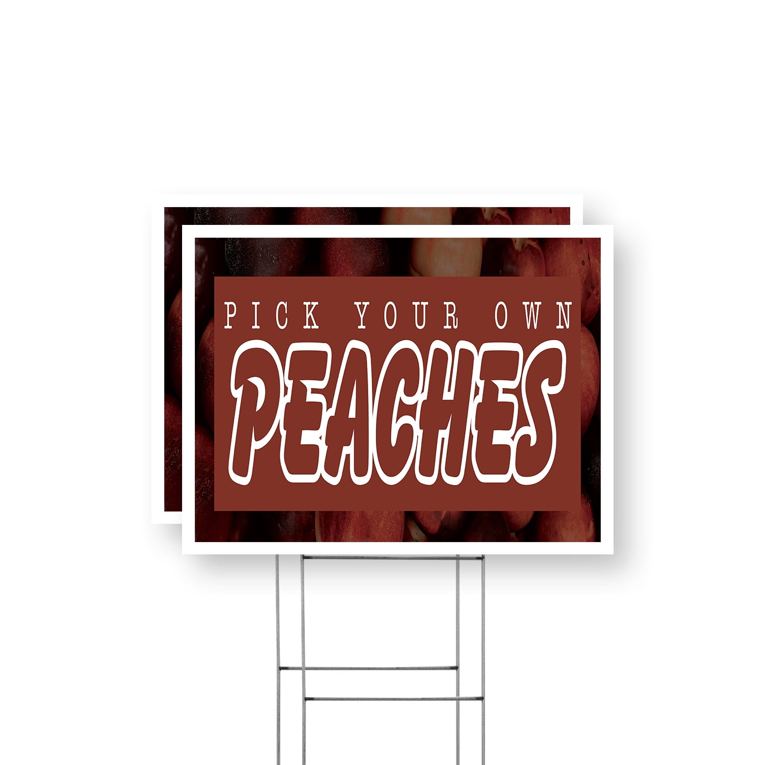 Pick Your Own Peaches Yard Sign 2 Pack of 12 Inch x 16 Inch Single ...