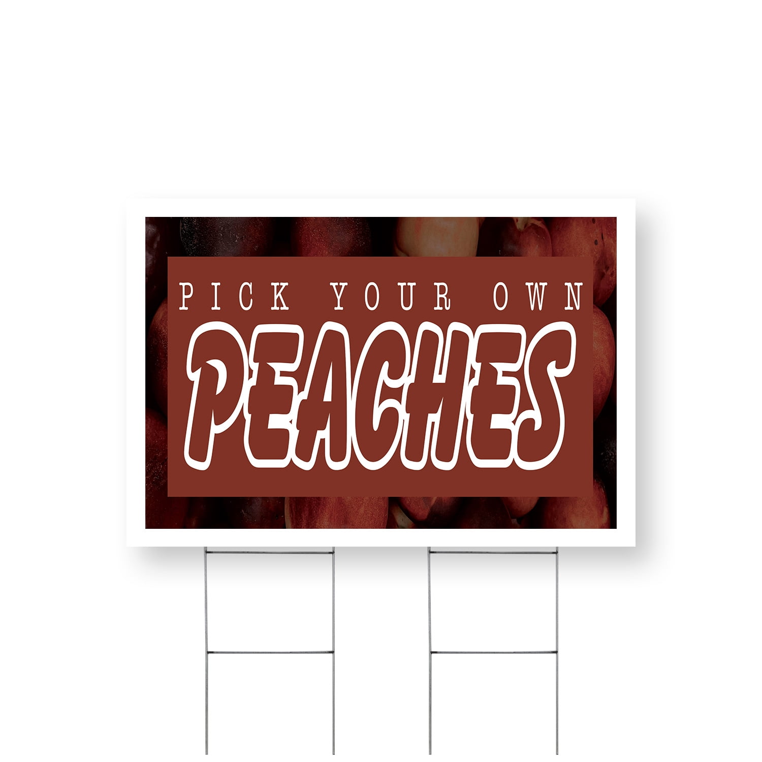 Pick Your Own Peaches Yard Sign 24 Inch x 36 Inch Double Sided ...