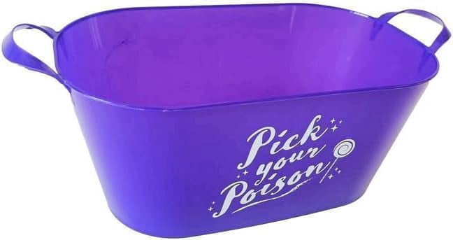 Pick Your Poison Purple Oval Bucket with Handle Sentiment Plastic ...