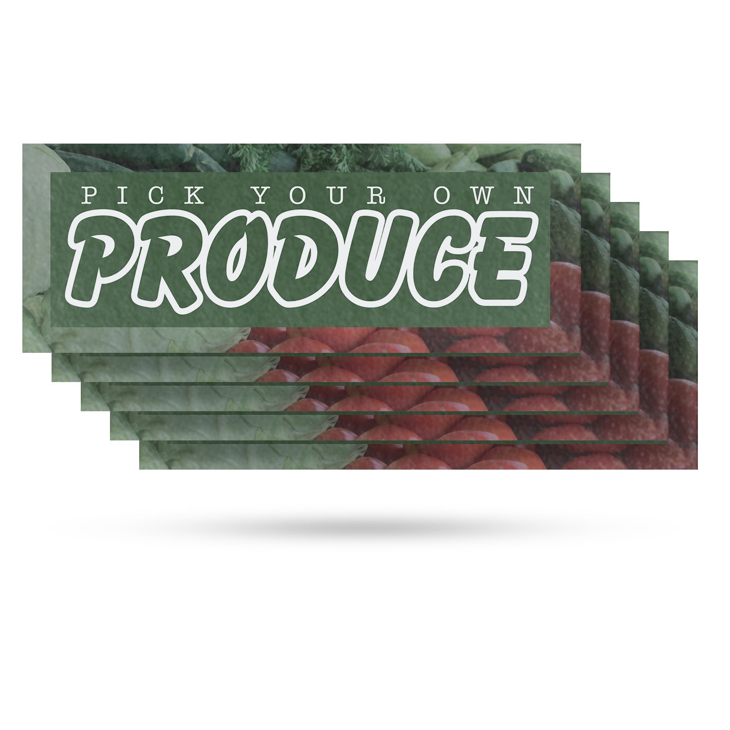 Pick Your Own Produce Vinyl Decal 5 Pack of 12 Inch x 5 Inch ...