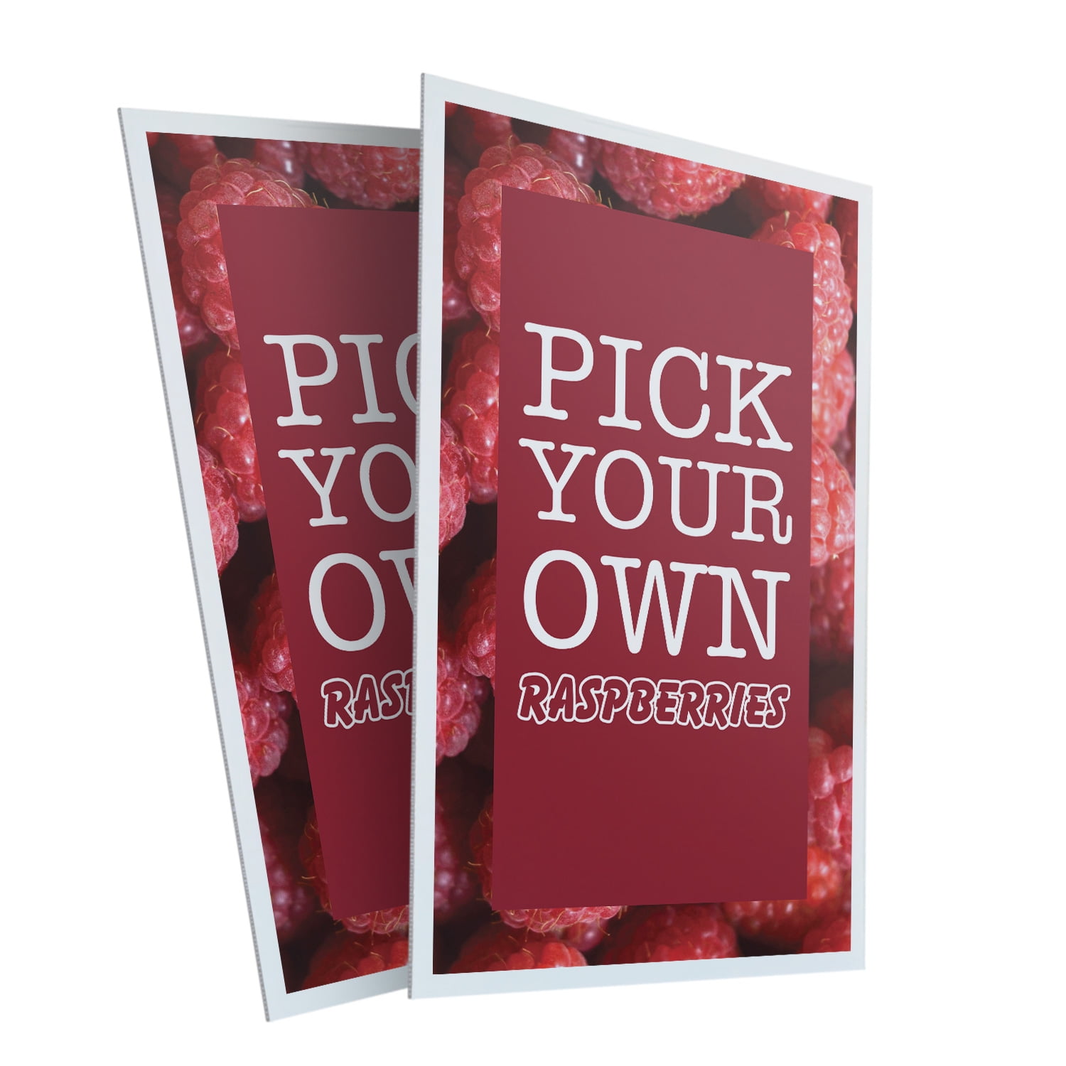 Pick Your Own Raspberries (2-Pack) 24 Inch x 36 Inch Plastic Signs ...
