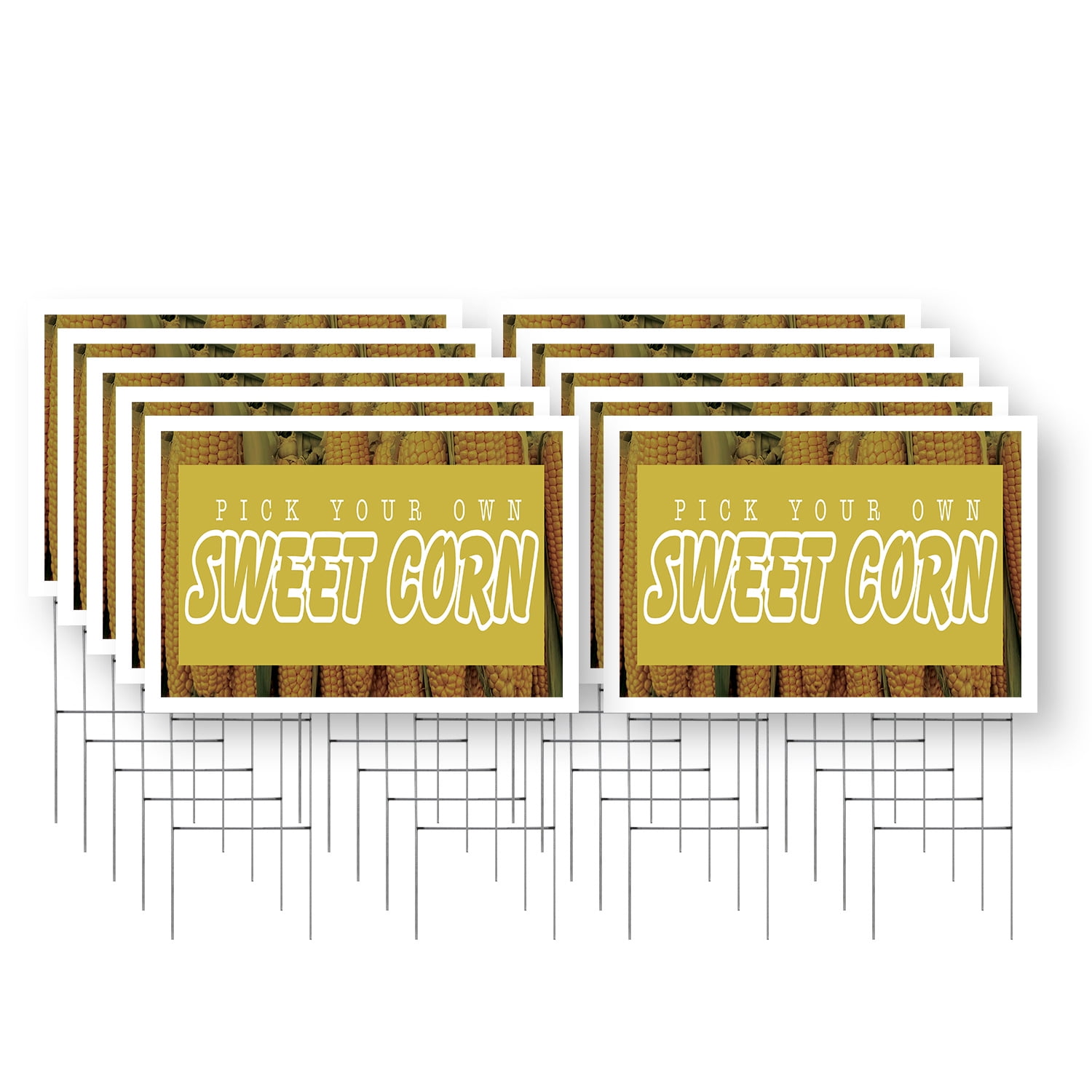 Pick Your Own Sweet Corn Yard Sign 10 Pack of 24 Inch x 36 Inch Single ...