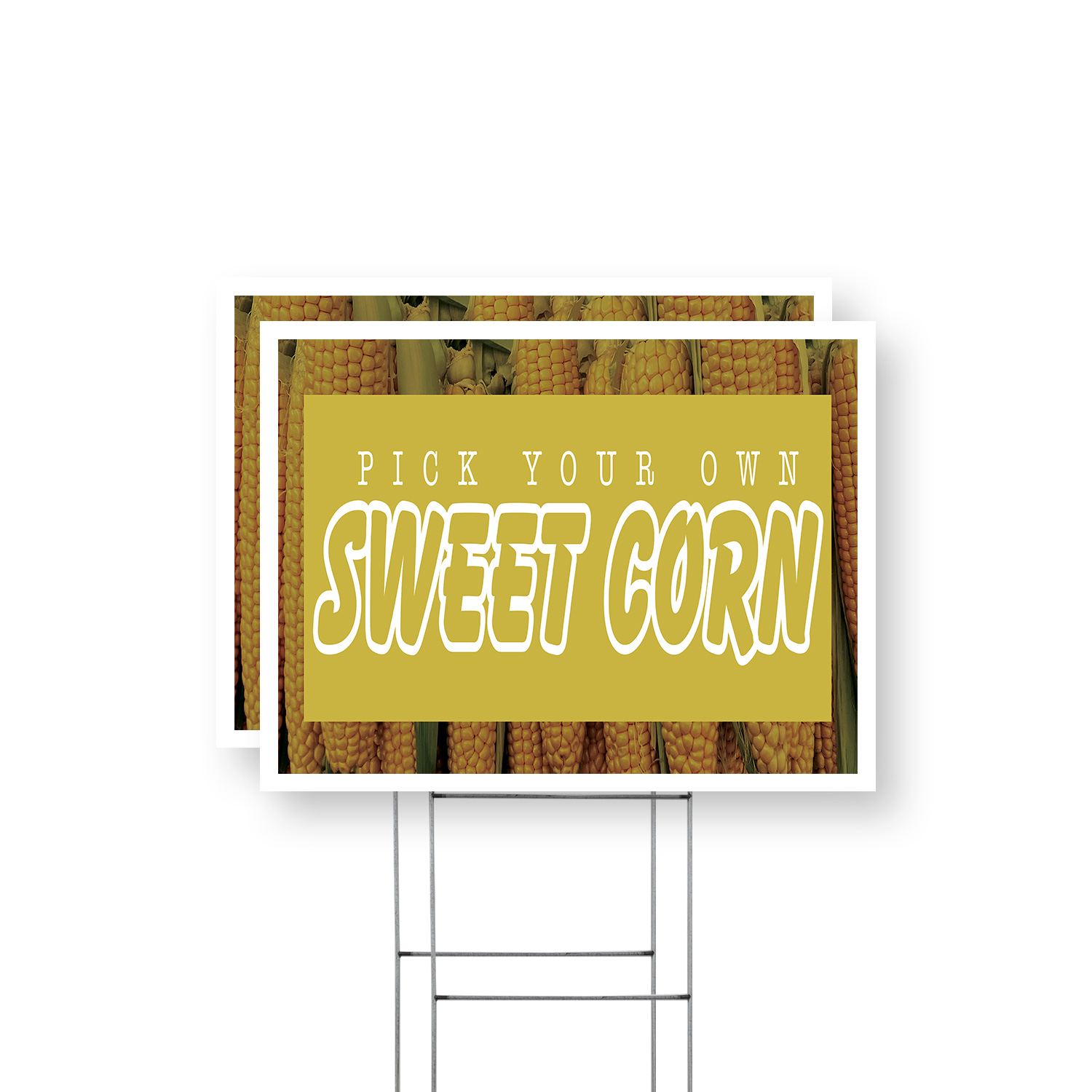 Pick Your Own Sweet Corn Yard Sign 2 Pack of 12 Inch x 16 Inch Single ...