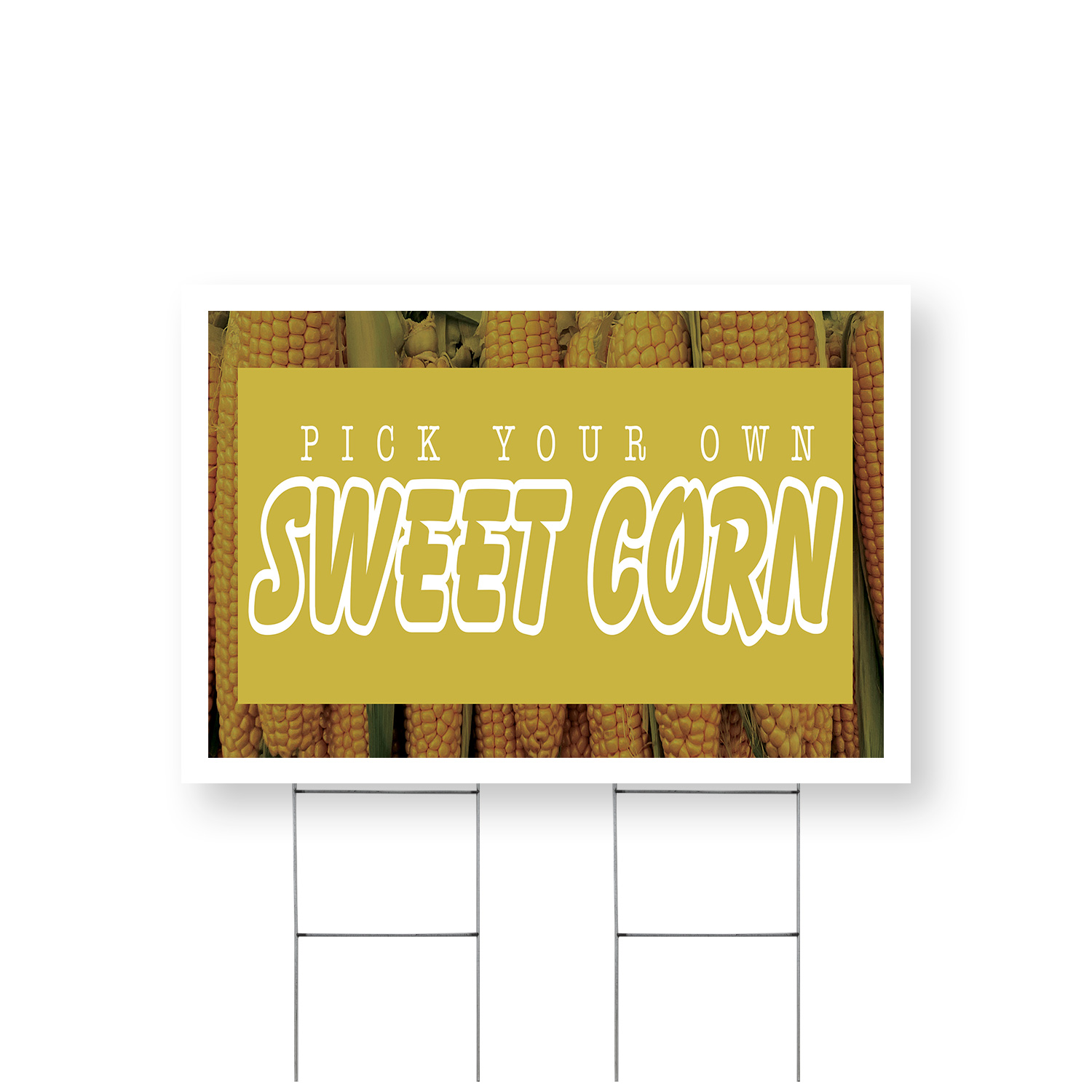 Pick Your Own Sweet Corn Yard Sign 24 Inch x 36 Inch Double Sided ...