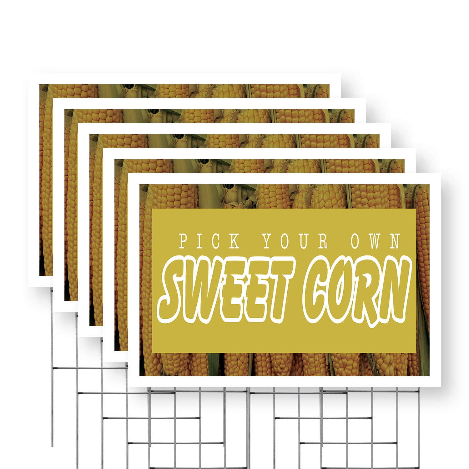 Pick Your Own Sweet Corn Yard Sign 5 Pack of 24 Inch x 36 Inch Single ...