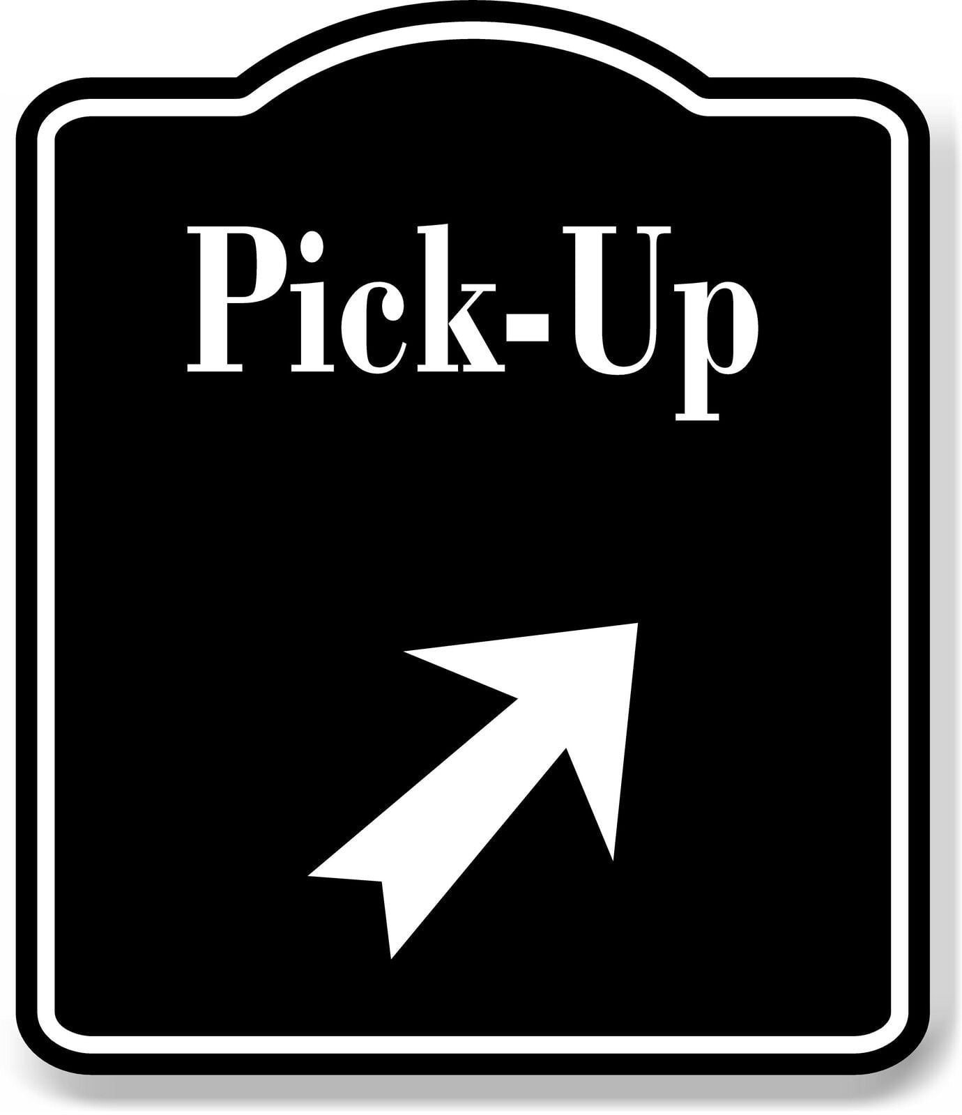Pick-Up 45 Degree Up Right Arrow BLACK Aluminum Composite Sign, 15"x18" - Walmart.com