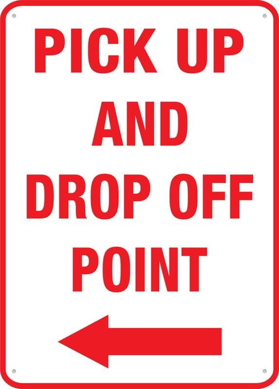 Pick Up And Drop Off Point Left Arrow Sign For Business 8X12 in Rust ...