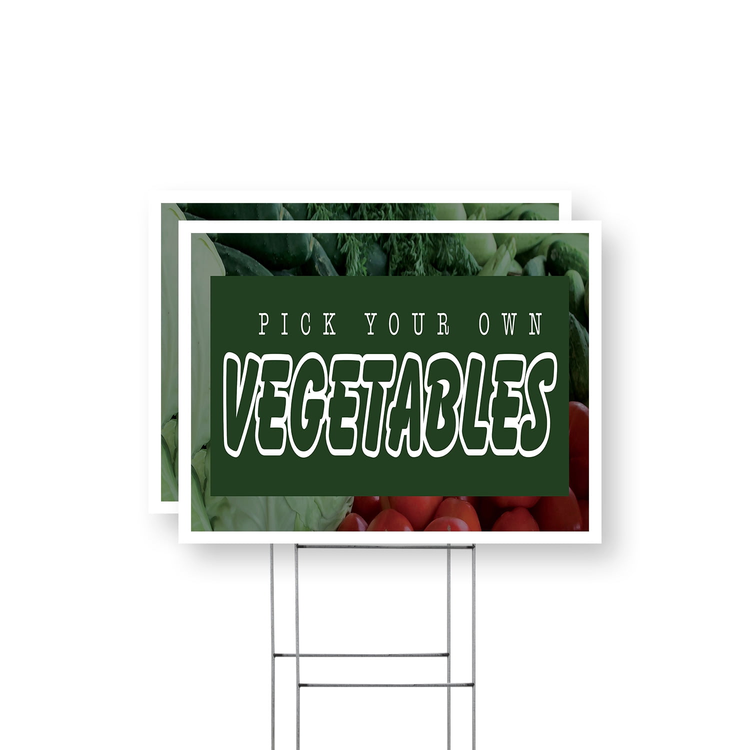 Pick Your Own Vegetables Yard Sign 2 Pack of 18 Inch x 24 Inch Double ...