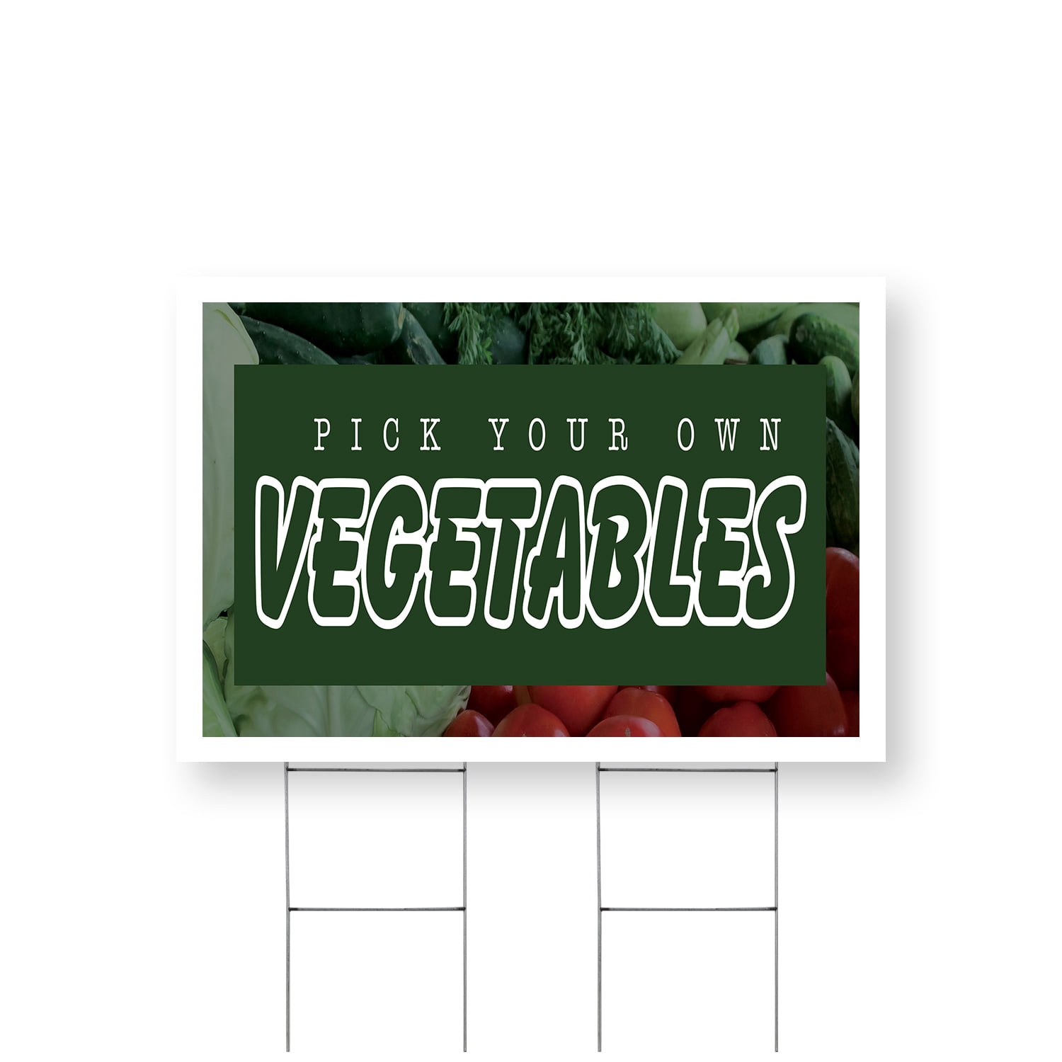 Pick Your Own Vegetables Yard Sign 24 Inch x 36 Inch Single Sided ...