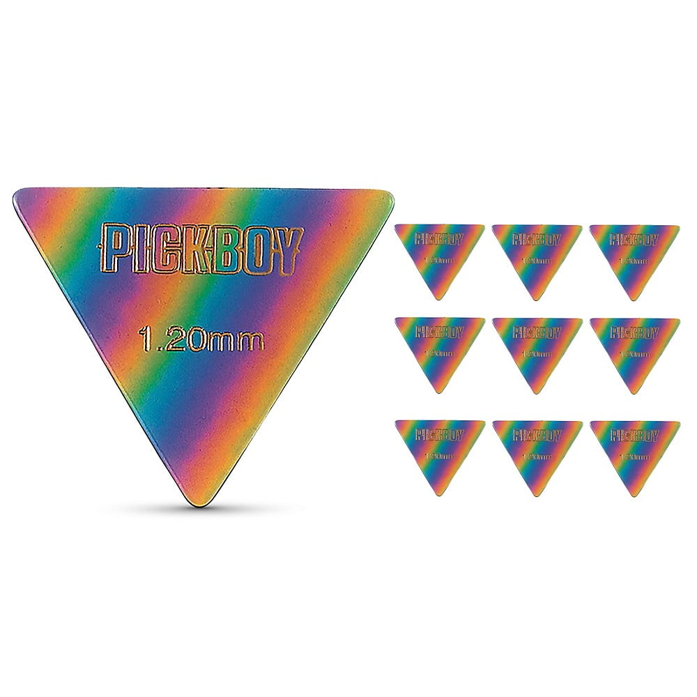 Pickboy Bass Pick, Triangle, rainbow, Cellulose, 1.20mm, 10 picks ...