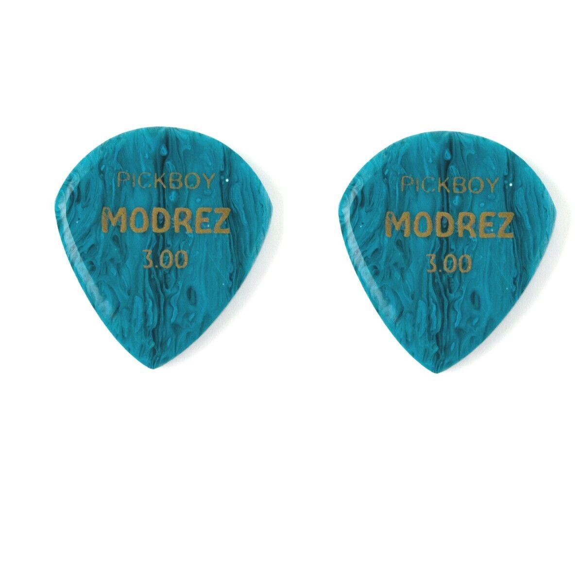 Pickboy Guitar Picks 2-Pack Jazz Style Modrez Resin 3.0mm Hand Turqoise ...