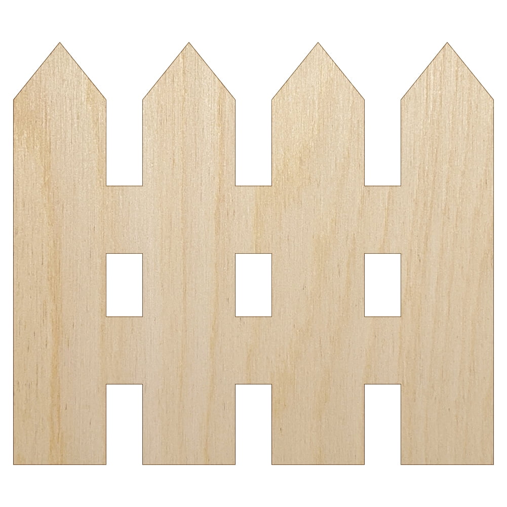 Picket Fence Solid Wood Shape Unfinished Piece Cutout Craft DIY ...