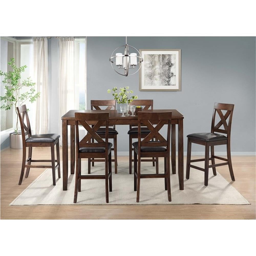Picket House Furnishings Alexa 7PC Dining Set in Cherry - Walmart.com