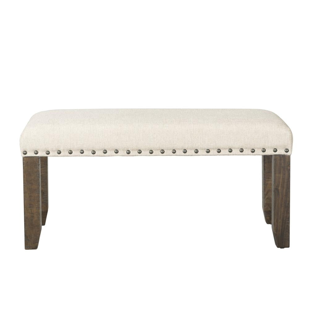 Picket House Dex Rustic Dining Bench for Kitchen, Cream Linen ...