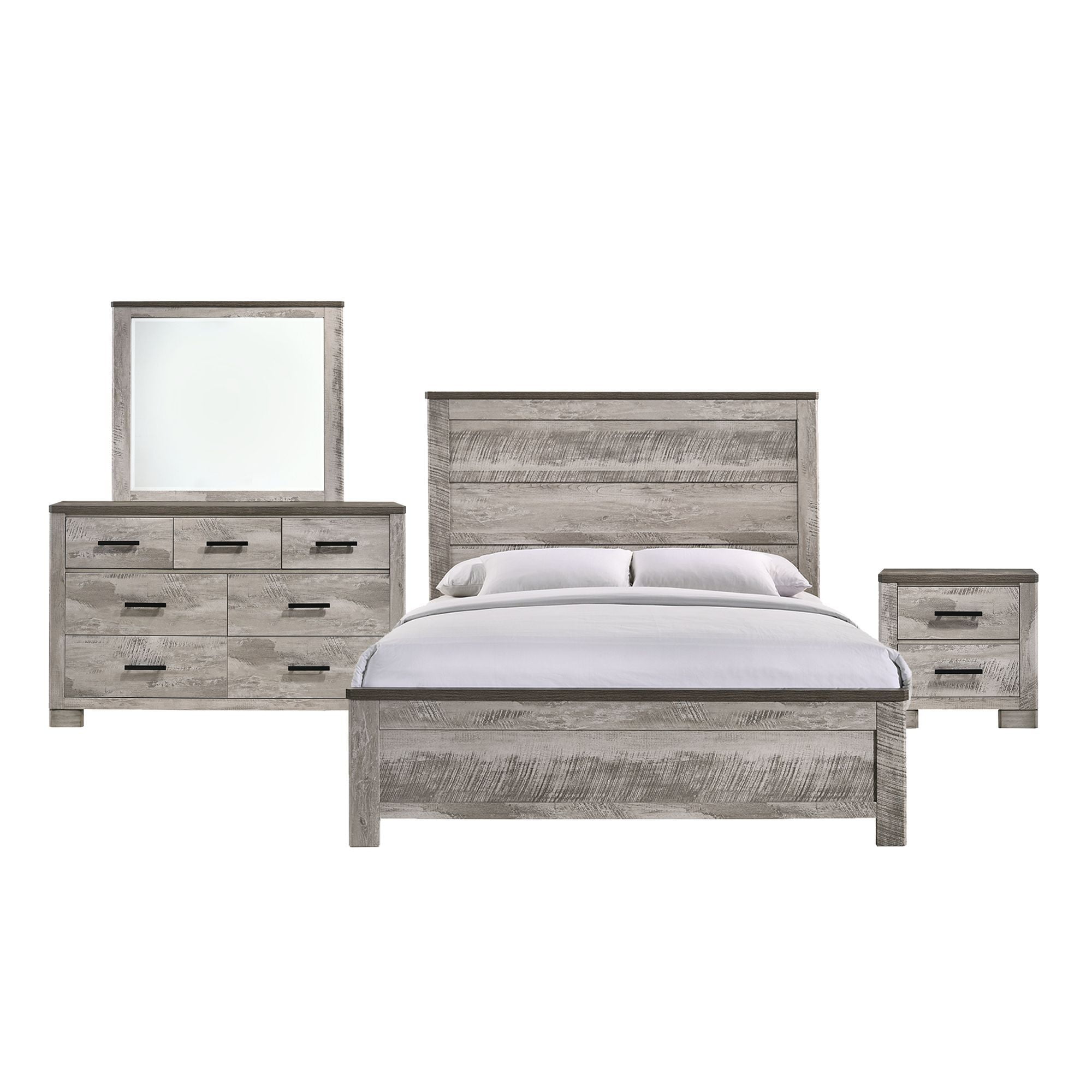 Picket House Furnishings Adam Full Panel 4PC Bedroom Set in Gray ...