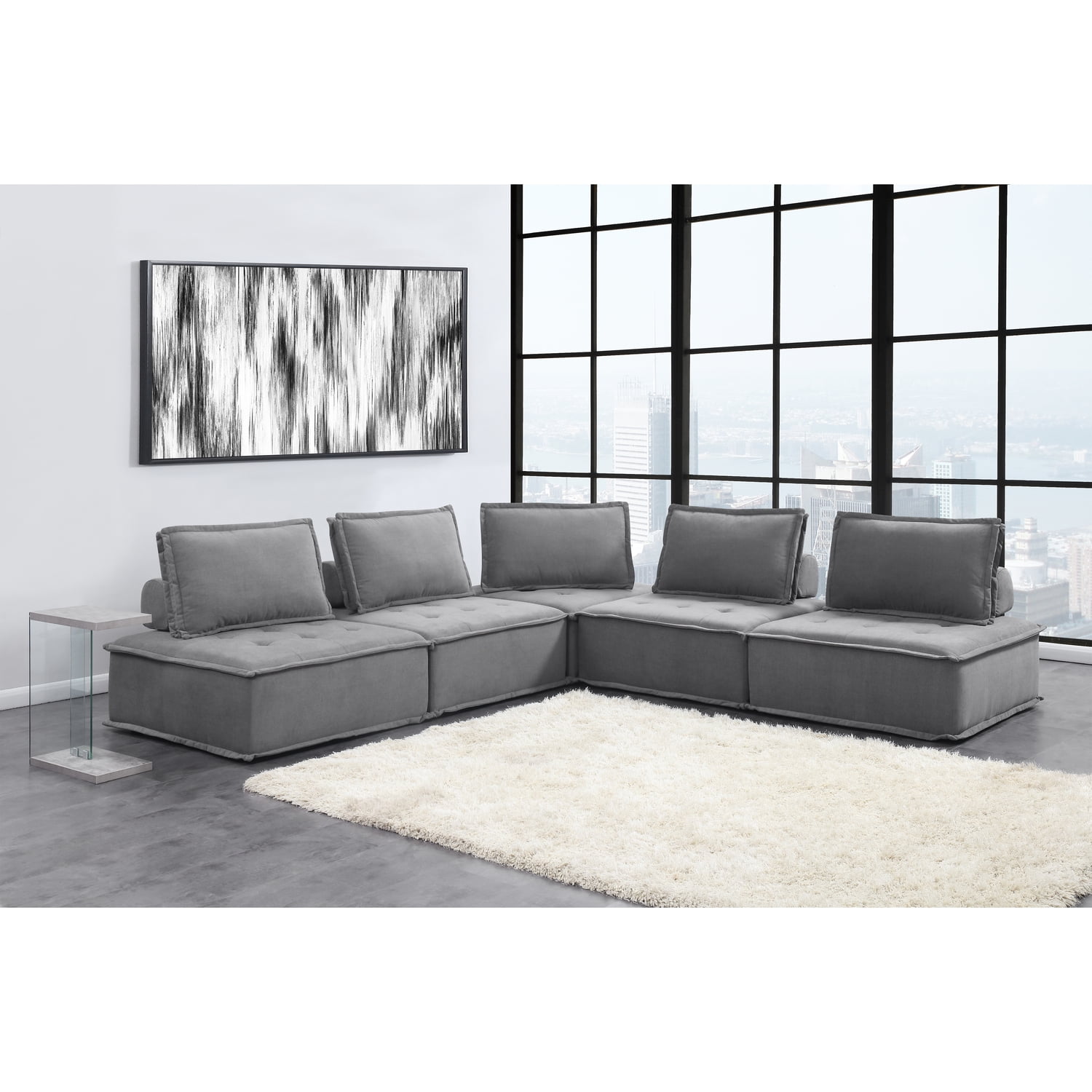 Picket House Furnishings Cube Modular Seating 5PC Sectional - Walmart.com