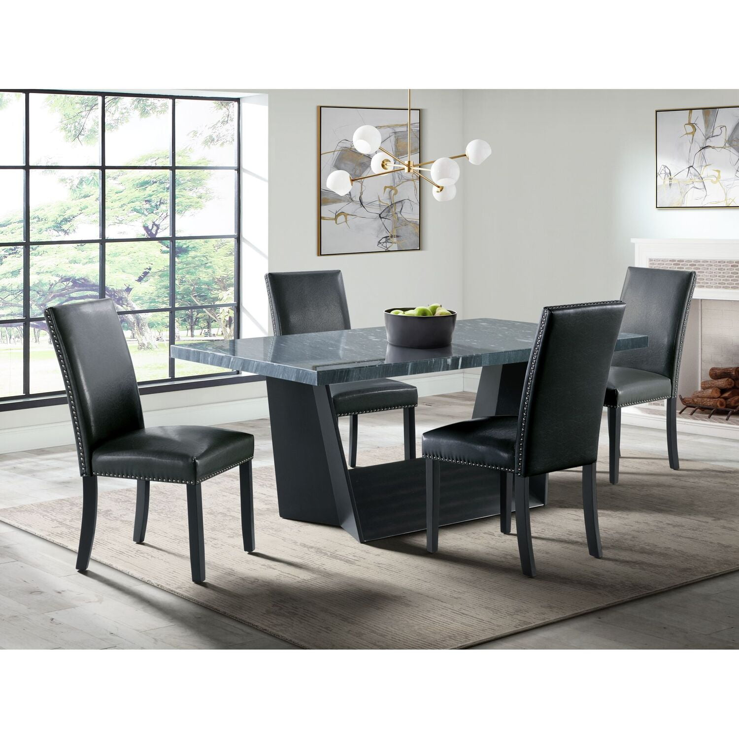 Picket House Furnishings Dillon Dark 5PC Dining Set- Table & 4 Black ...