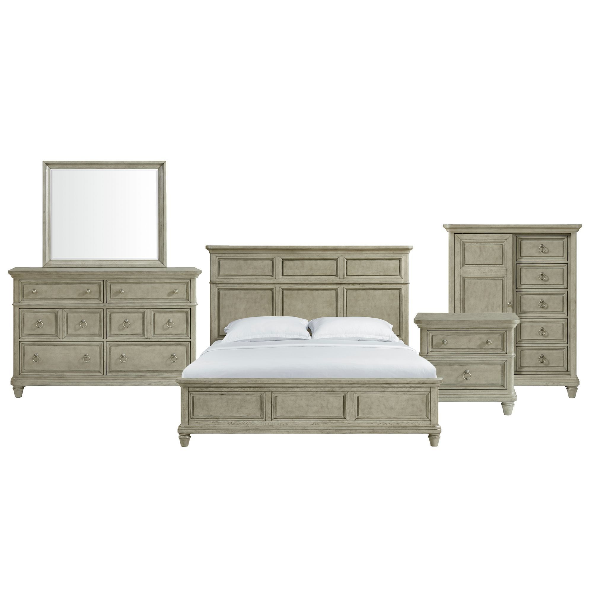 Picket House Furnishings Emiko King Panel 5PC Bedroom Set with Door ...