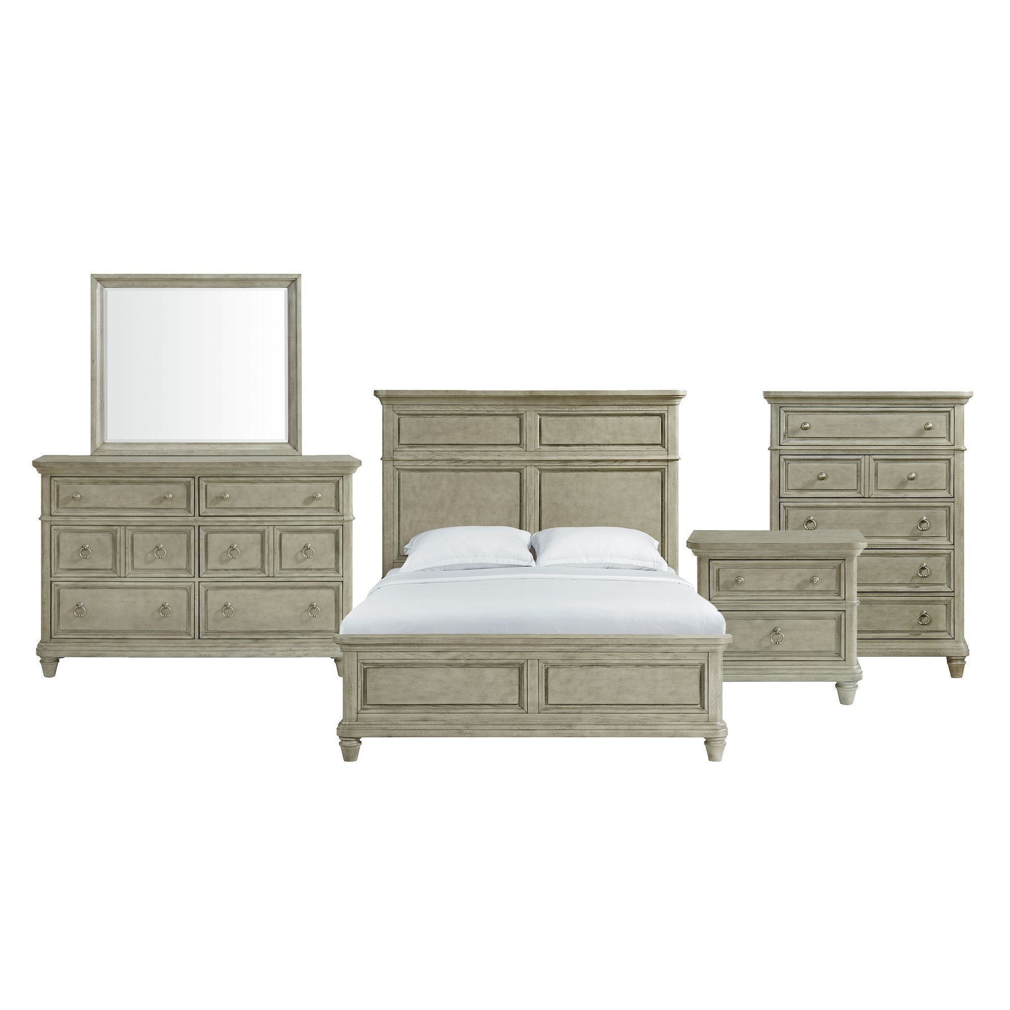 Picket House Furnishings Emiko Queen Panel 5PC Bedroom Set in Light ...