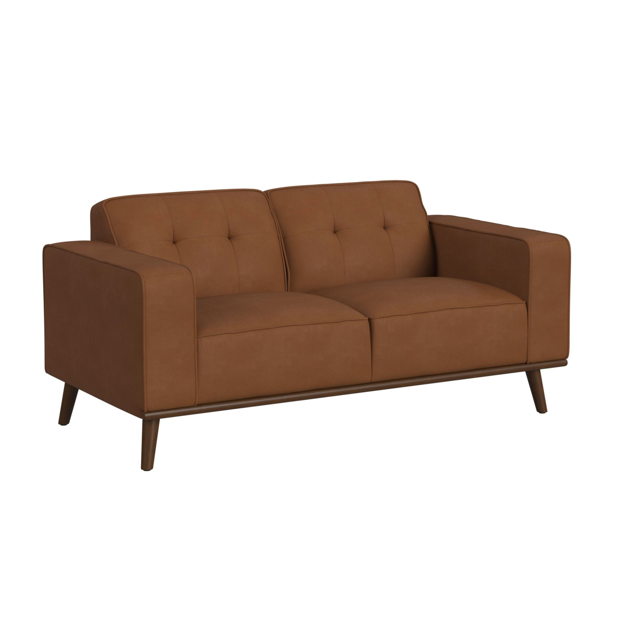 Picket House Furnishings Fate Loveseat with Wood Front in Pebble Tan ...