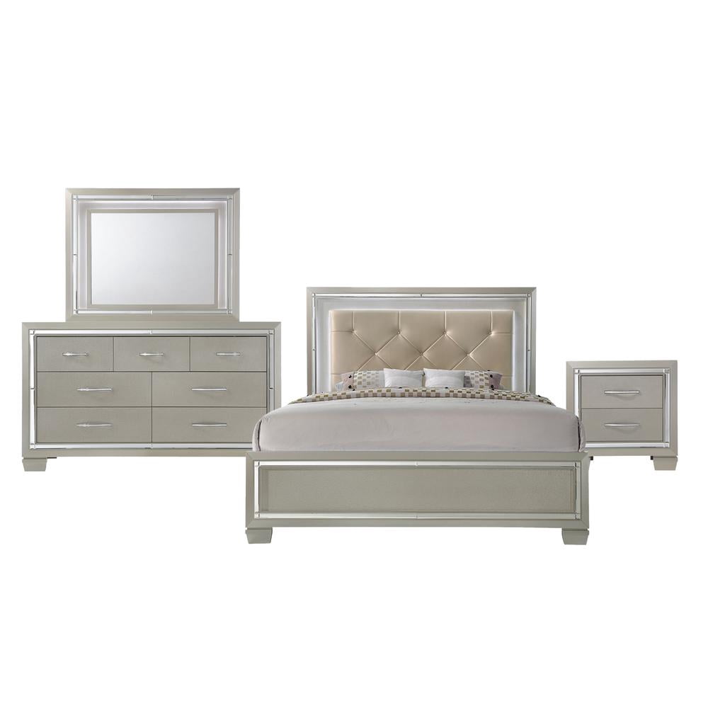 Picket House Furnishings Glamour Queen Panel 4PC Bedroom Set - Walmart.com