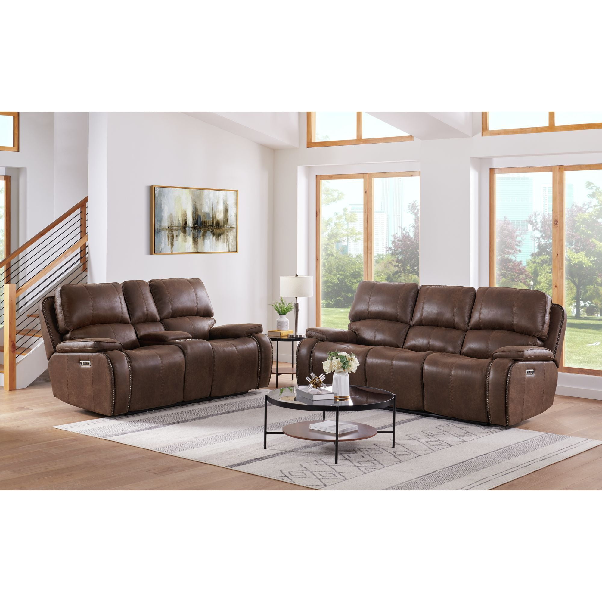 Picket House Furnishings Grover Power Motion Sofa-Power Head Recliner ...