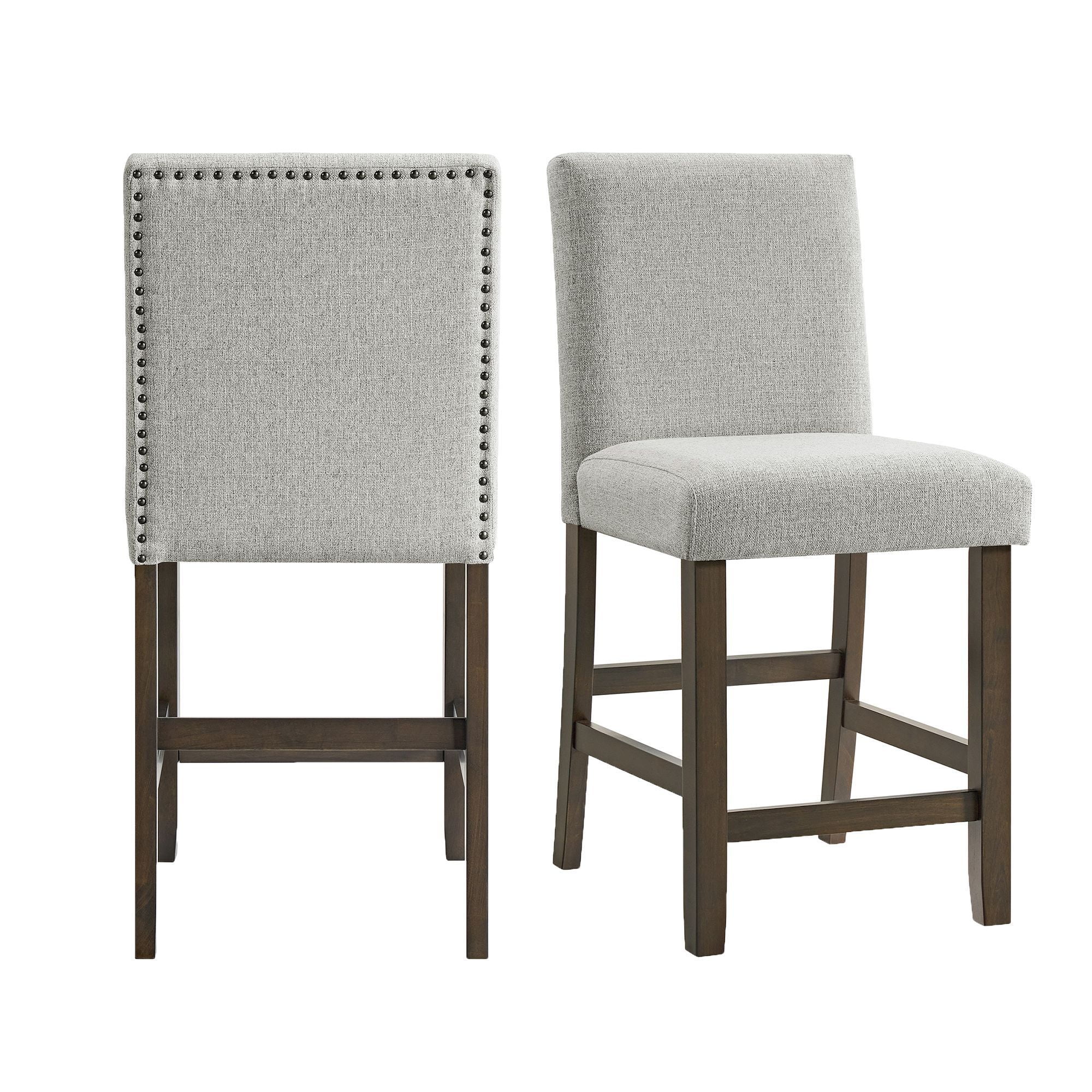 Picket House Furnishings Hester Counter Side Chair Set with Gray Fabric ...